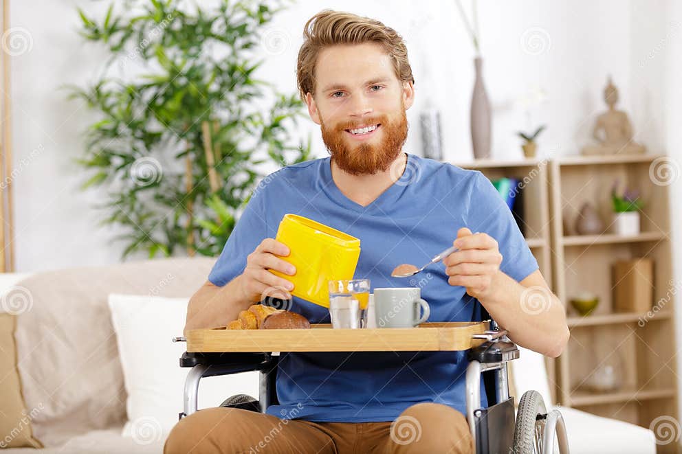 Man Eating Meal at Dining Table Stock Image - Image of happy, cooked ...