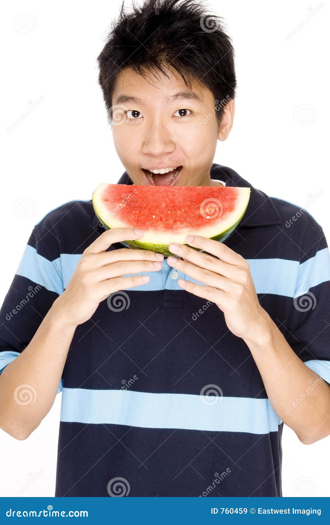 Man Eating Melon stock image. Image of portrait, handsome - 760459
