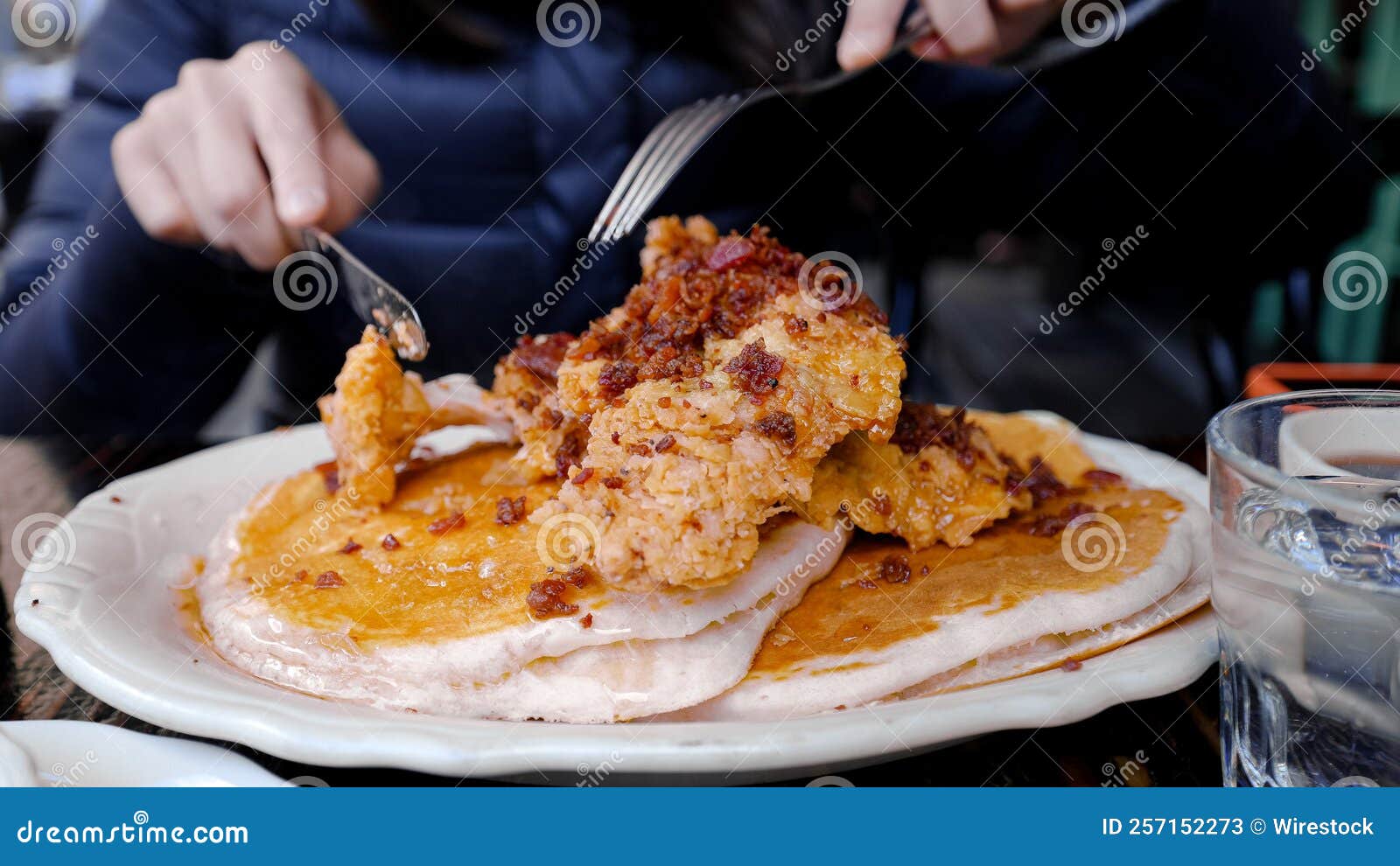 Man Eating a Pancake for Breakfast Stock Image - Image of breakfast ...