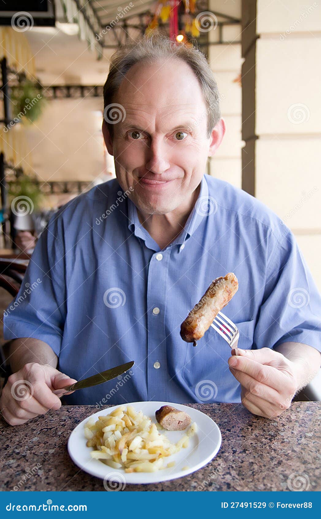 Man eating restaurant food stock image. Image of older - 27491529