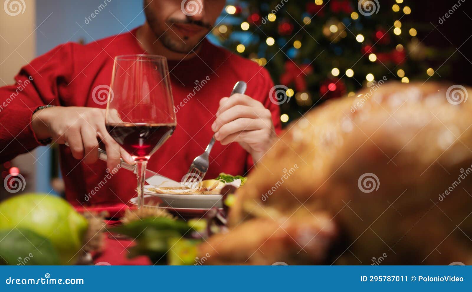 Man Eating Roasted Turkey for Thanksgiving Day Stock Image - Image of ...