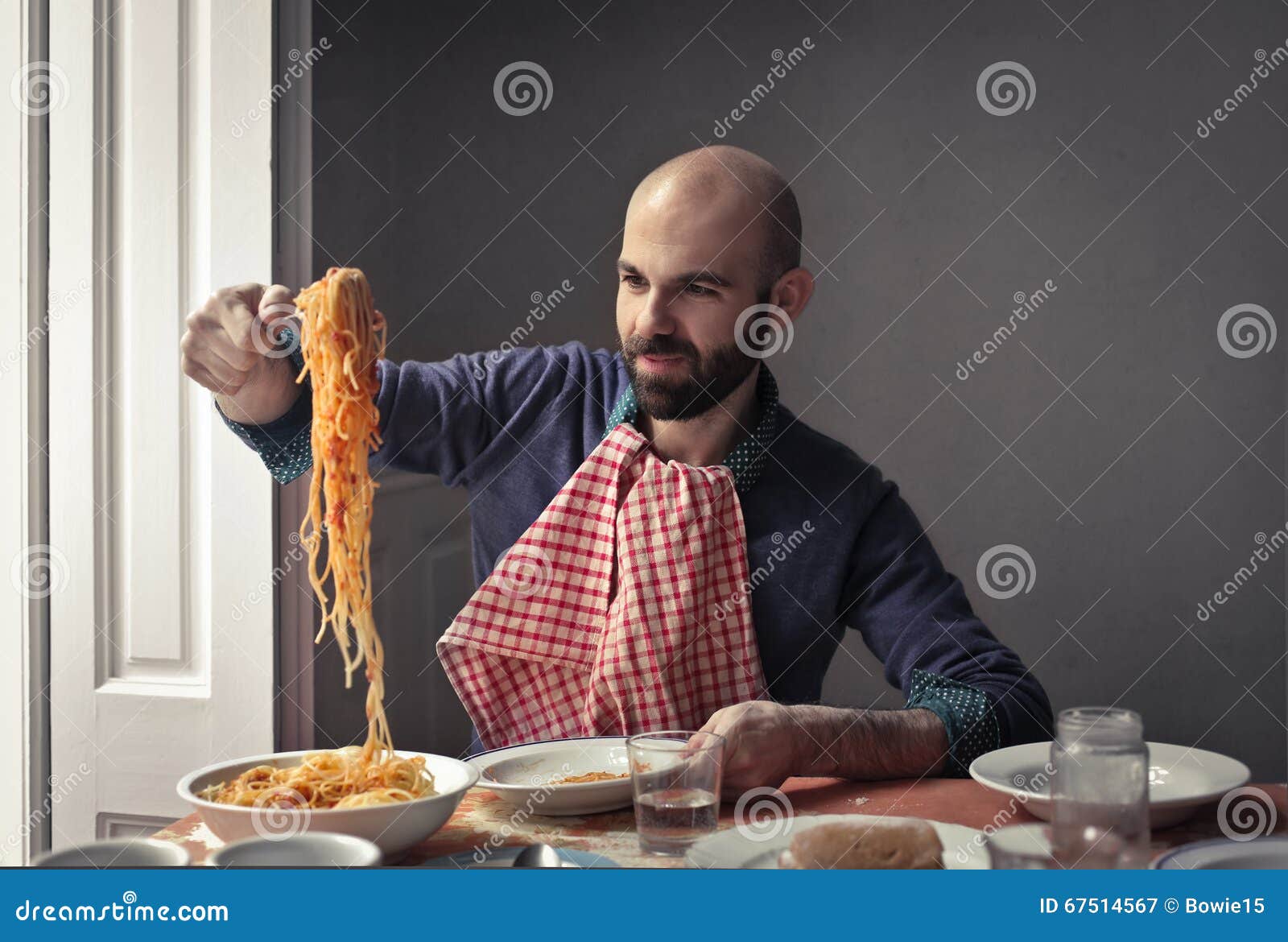 Man eating spaghetti stock image. Image of concept, hungry - 67514567