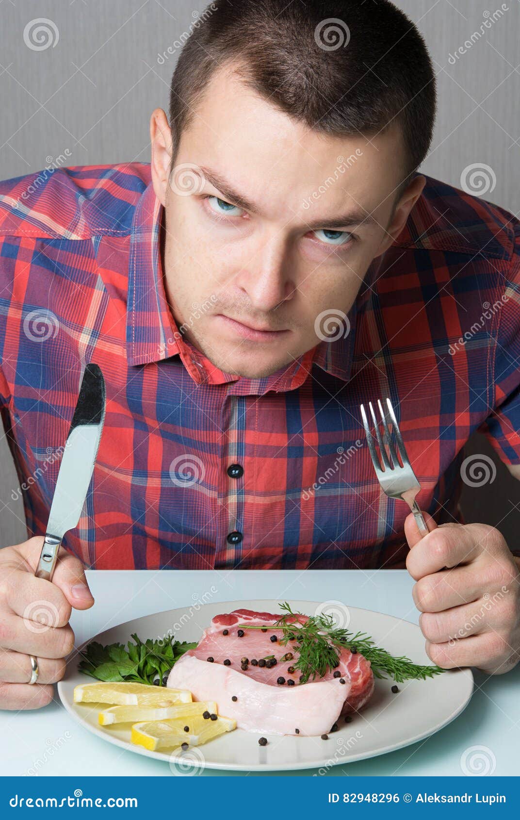 Man eats a piece stock photo. Image of food, angry, barbecue - 82948296