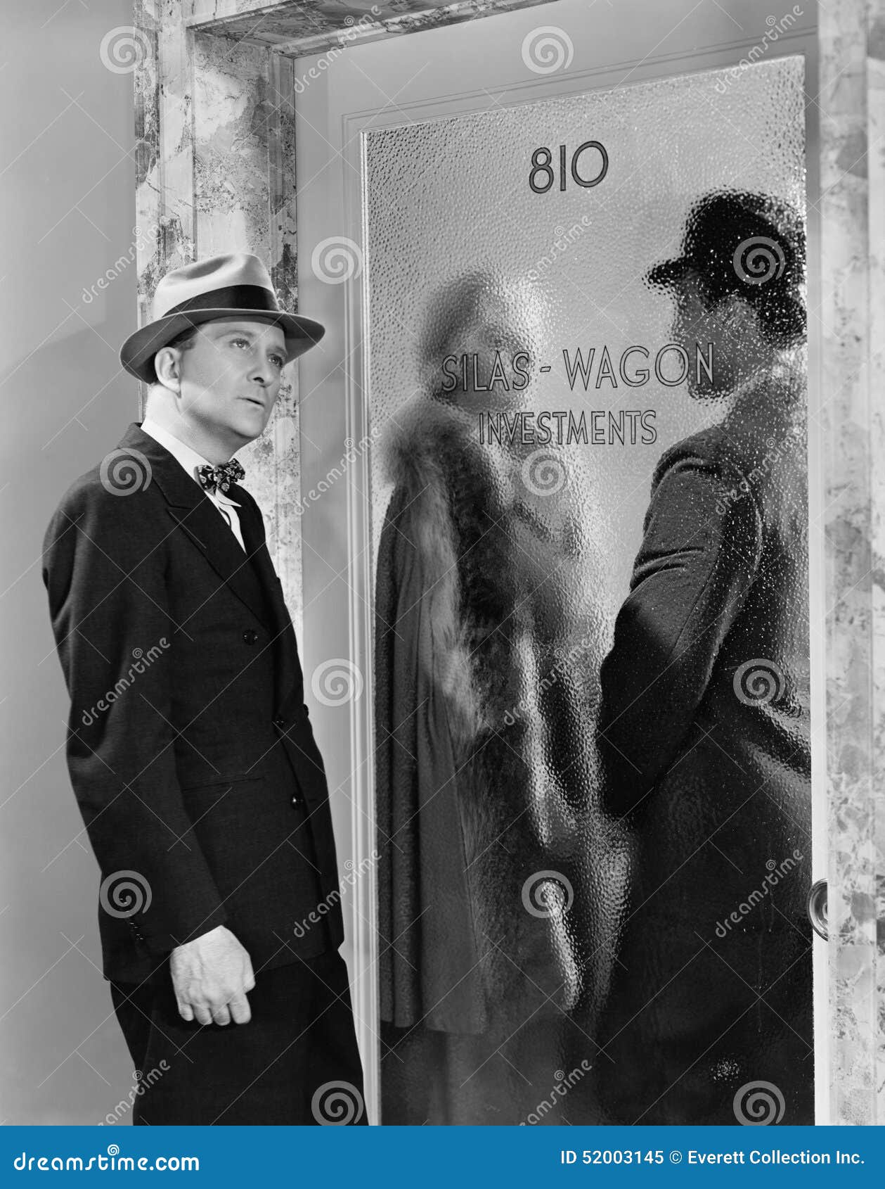 Man Eavesdropping Outside Investment Office Stock Image - Image of hats ...