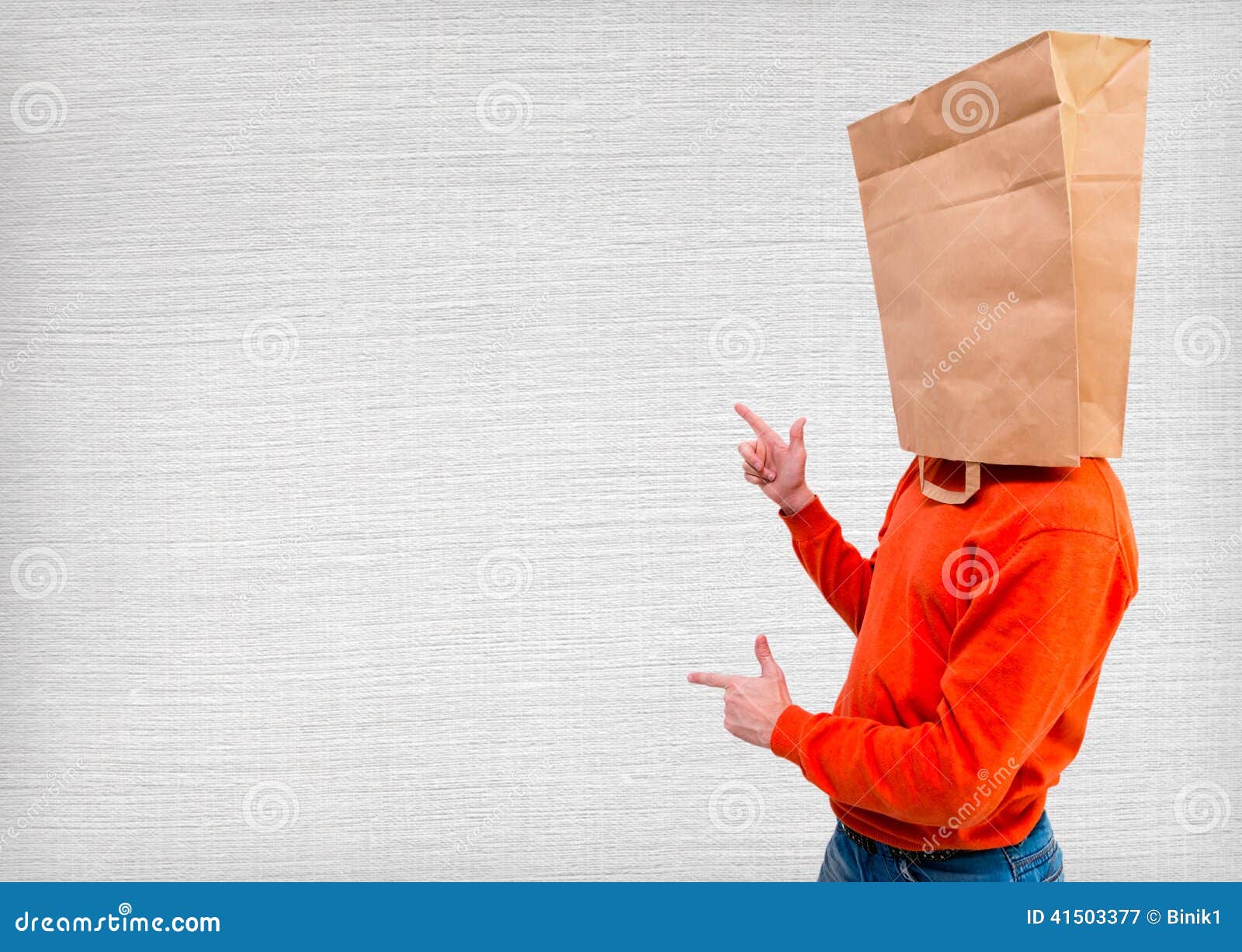 Man in Ecological Paper Bag on Head Stock Image - Image of incognito ...