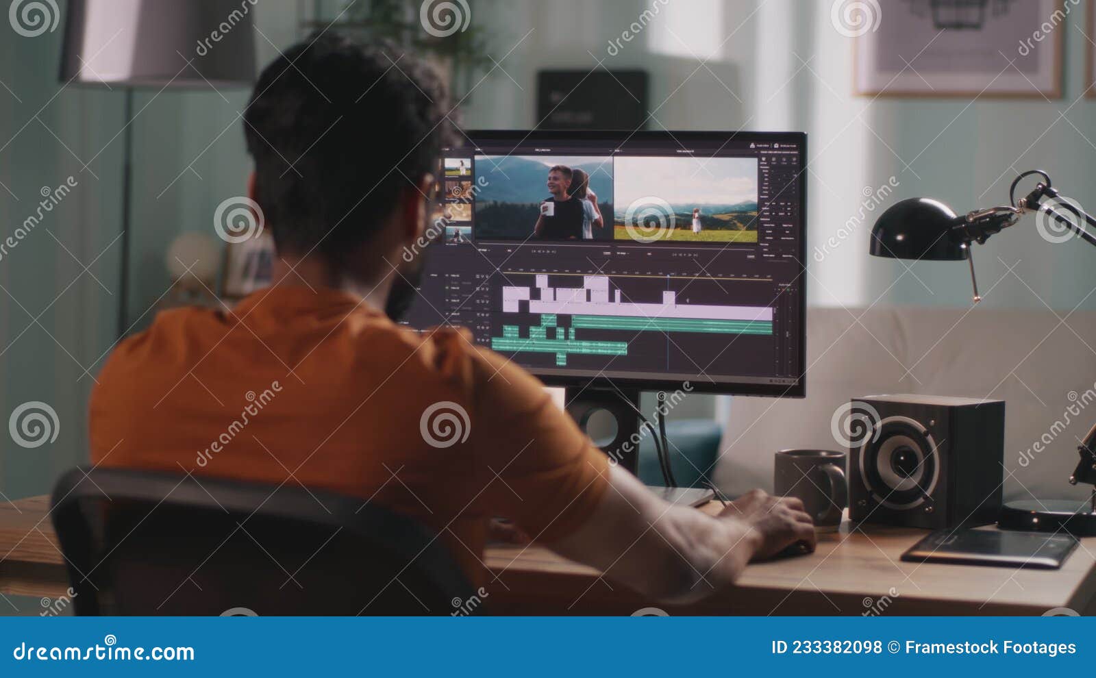 Man Editing Video on Computer Stock Footage - Video of video, maker ...
