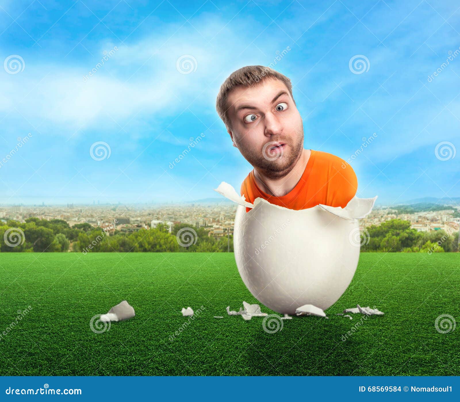 Man in the egg-shell stock photo. Image of eggshell, head - 68569584
