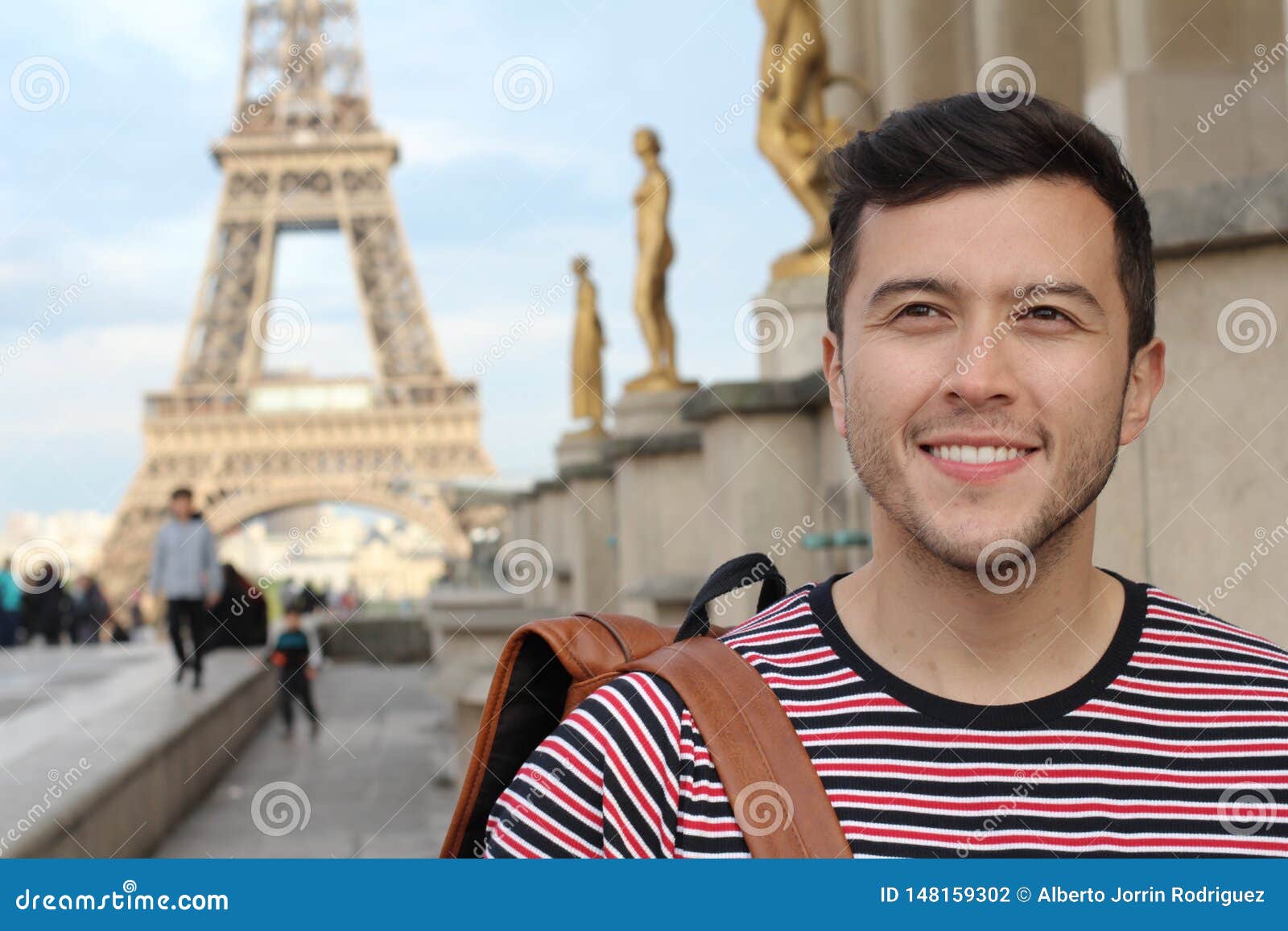 Man in the Eiffel Tower, Paris Stock Photo - Image of asian, away ...