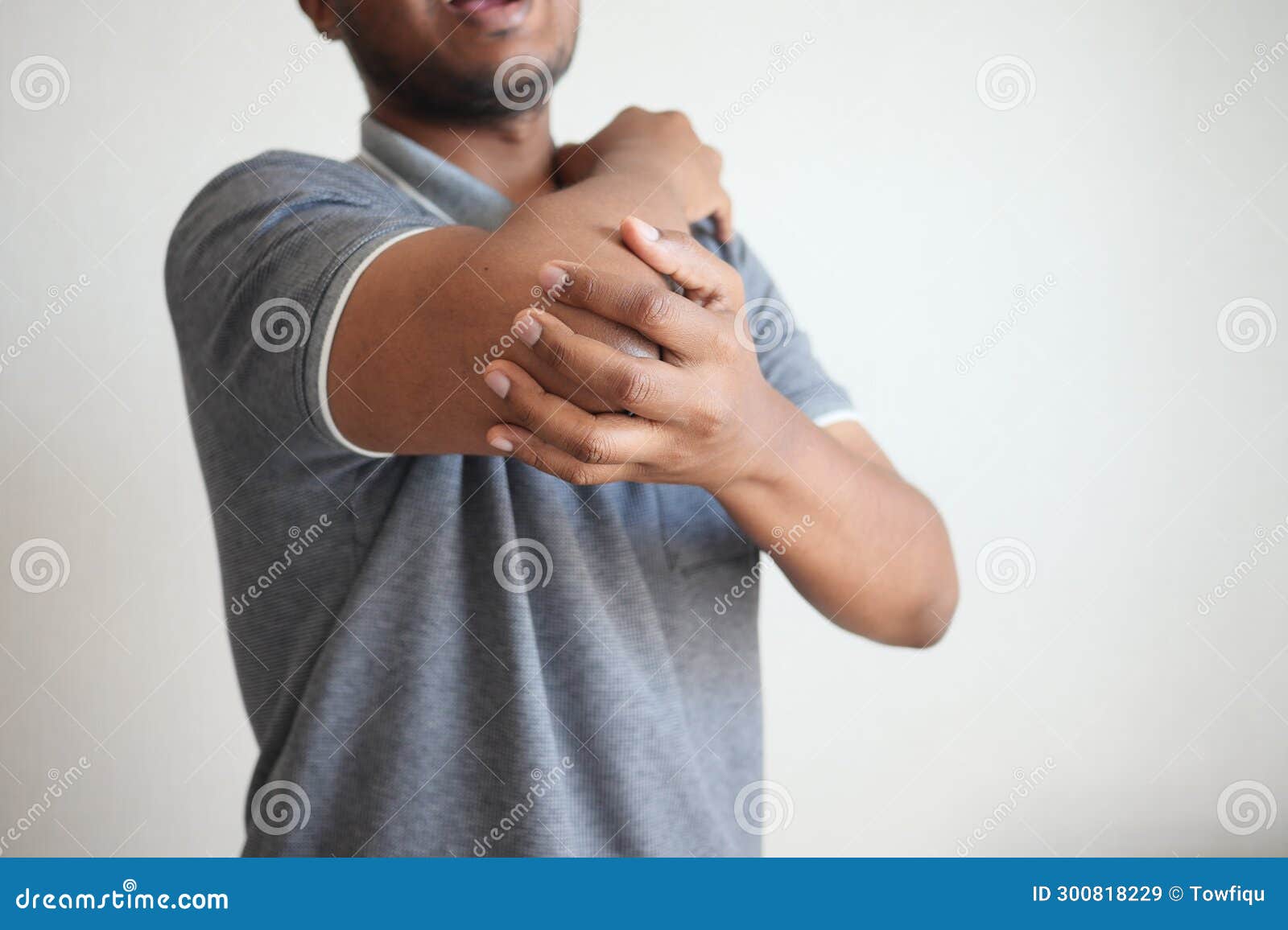 Young Man Suffering Pain on Elbow Stock Image - Image of stress, sore ...