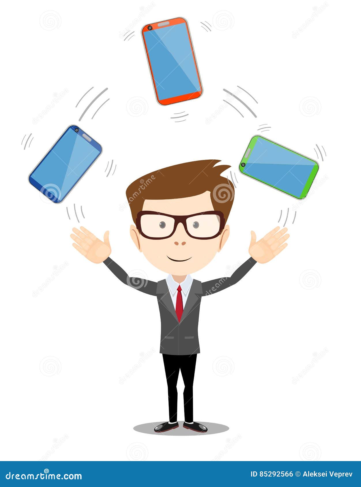 Man with an Electronic Gadget Stock Vector - Illustration of educated ...
