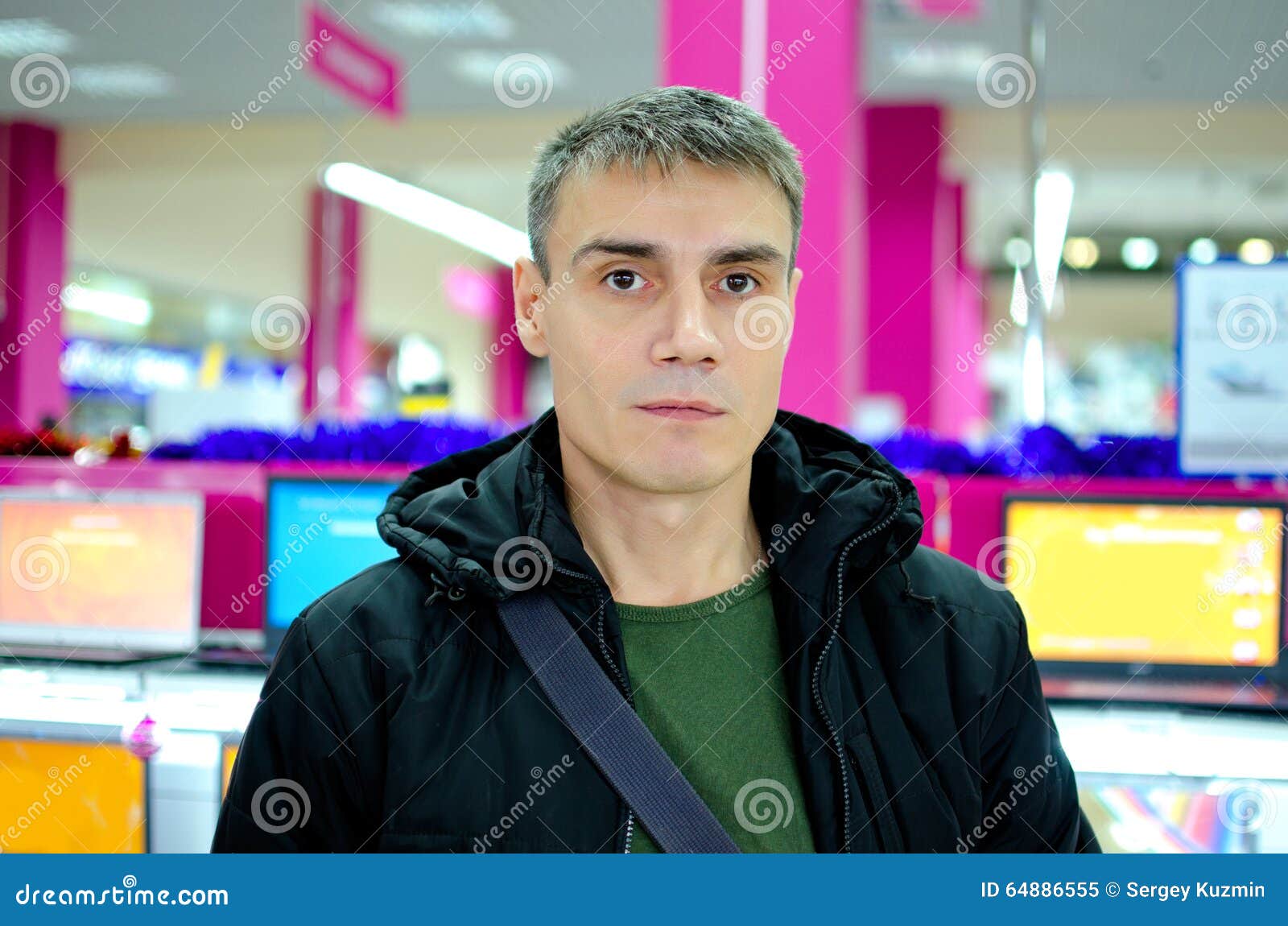 Man in an Electronics Store. Stock Image - Image of choice, shop: 64886555