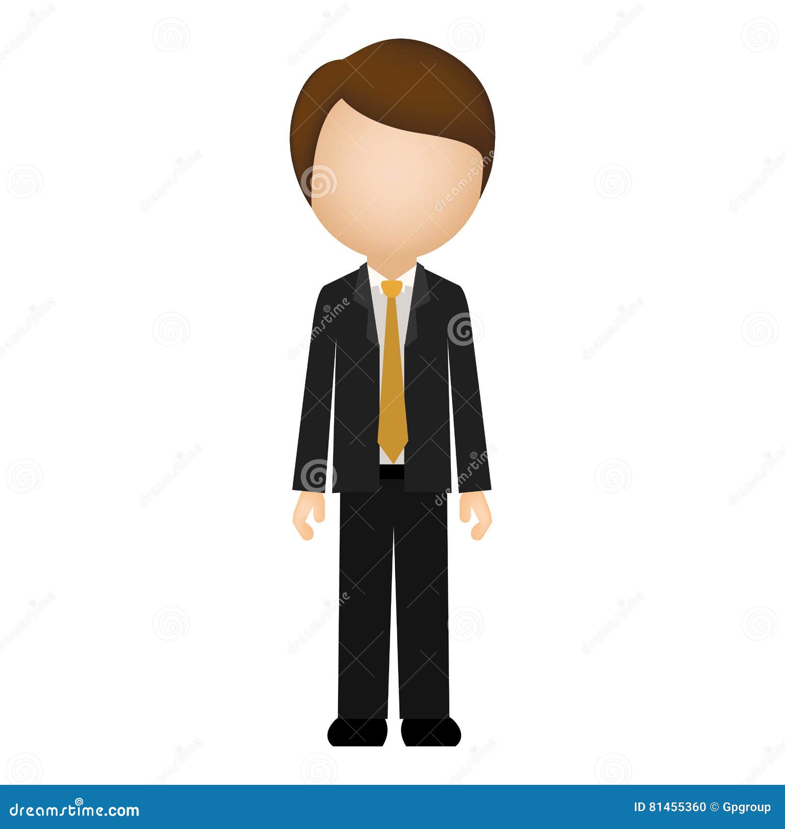 Man with Elegant Suit without Face Stock Illustration - Illustration of ...
