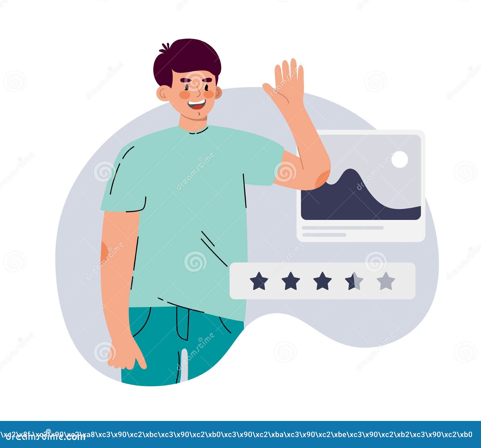 A Man with Elements of Illustrations and Feedback. Ui Ux Designer ...