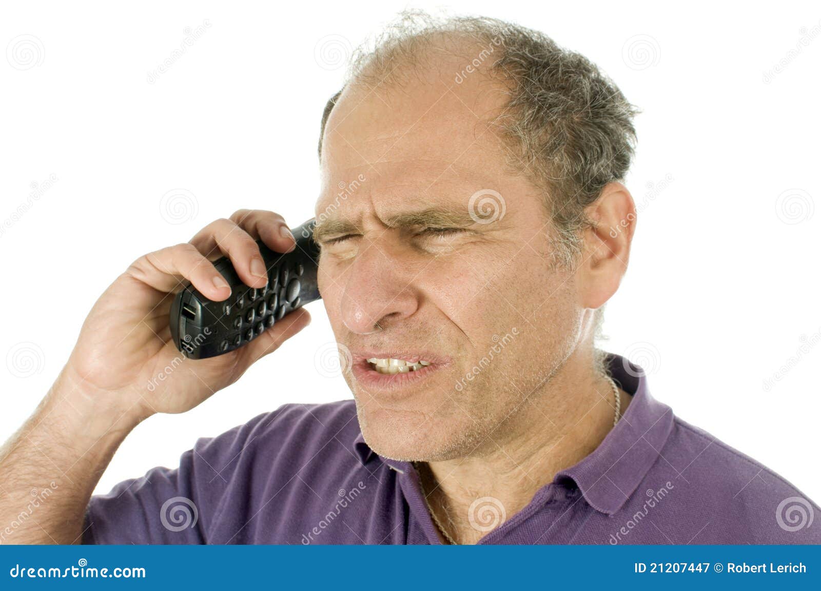 Man Emotional Upset Angry Telephone Conversation Stock Image - Image of ...