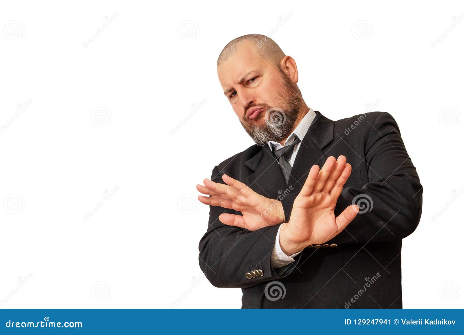 A Man Emotionally Demonstrates Rejection and Shows it with His H Stock ...