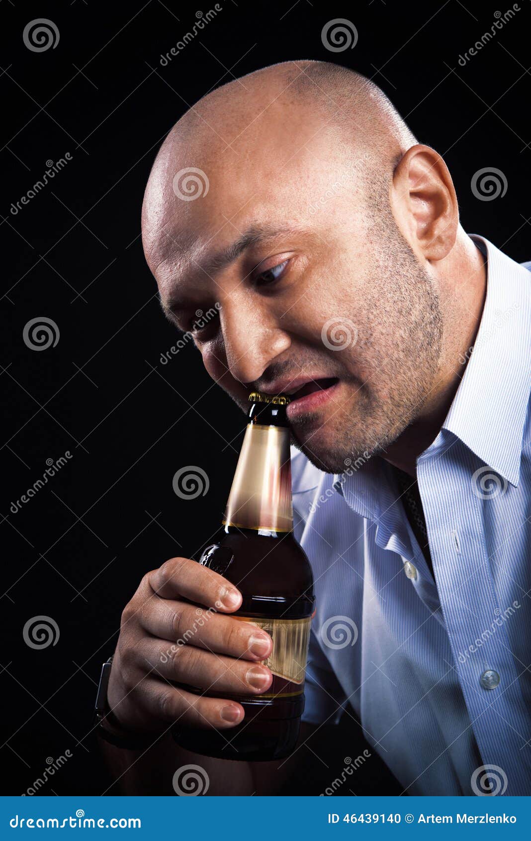 Man Emotionally Open Beer Teeth Stock Photo - Image of human, drink ...