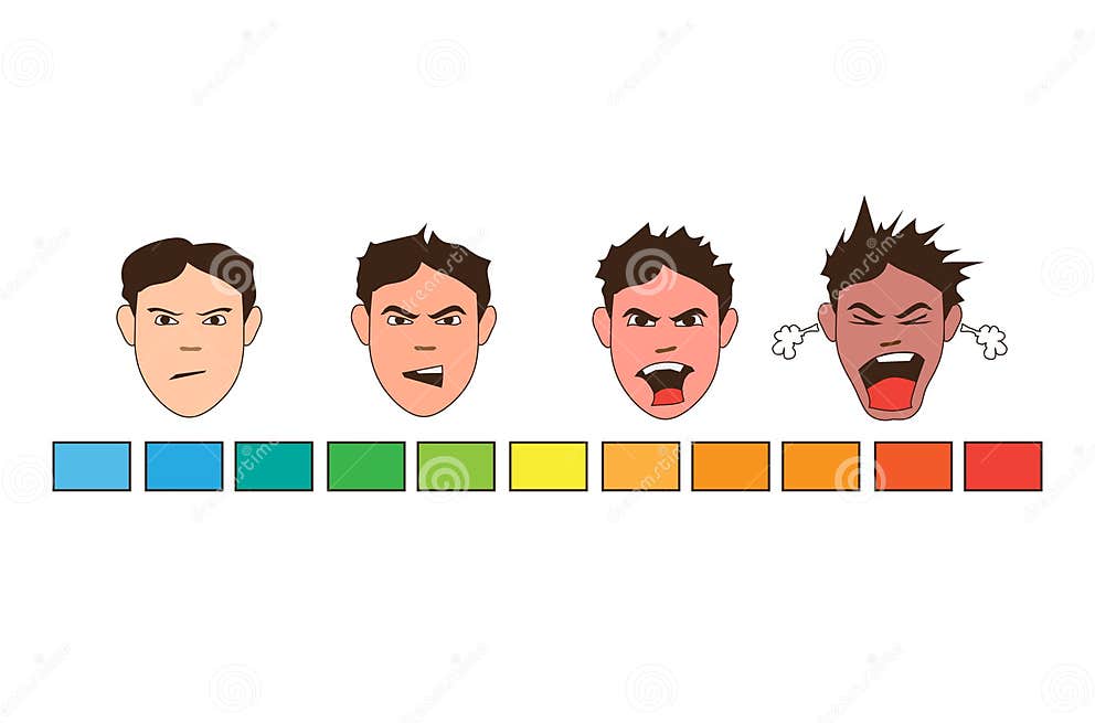 Man Emotions Angry Power Scale Stock Vector - Illustration of stress ...
