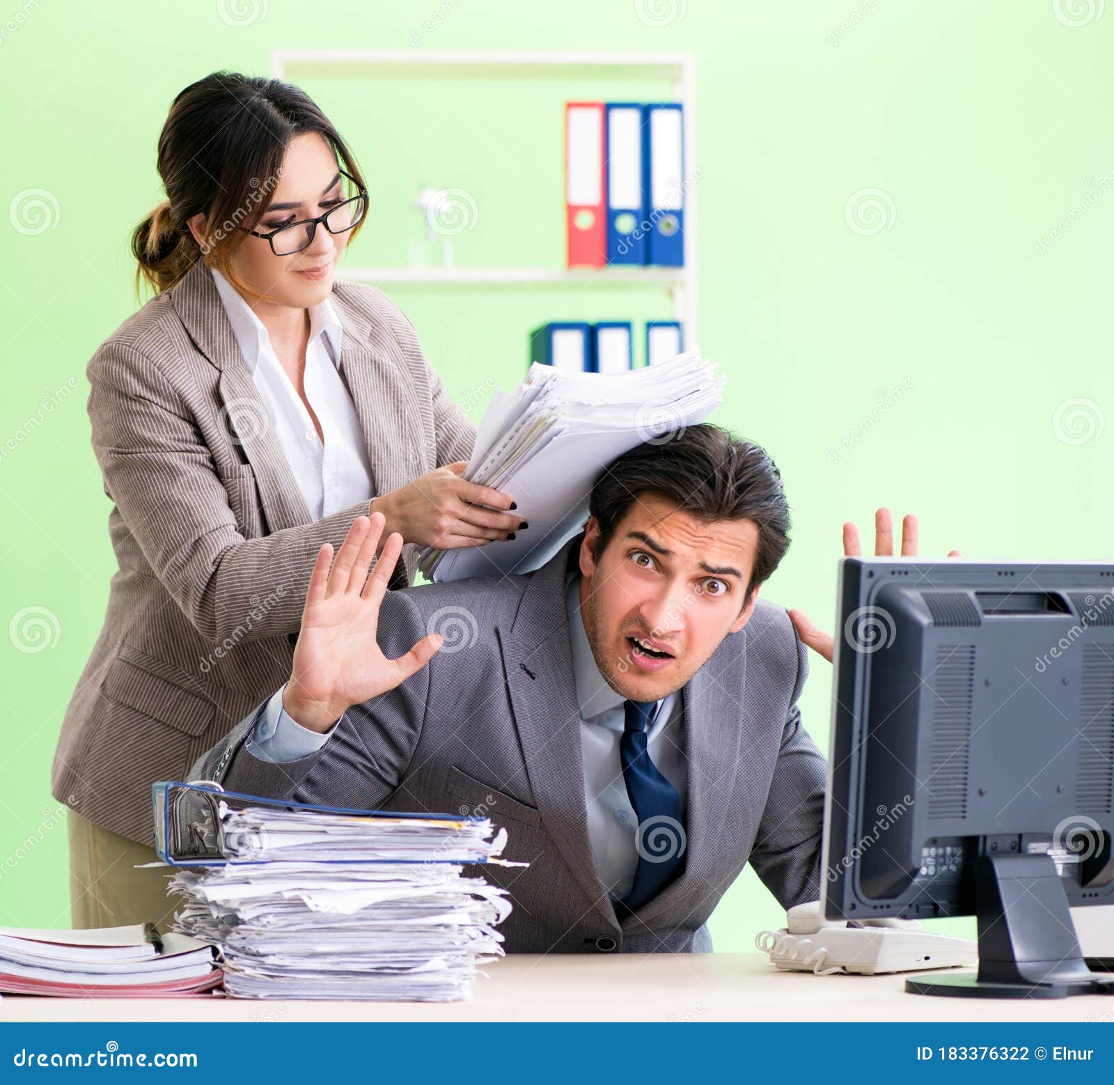Man Employee Suffering from Excessive Work Stock Photo - Image of ...