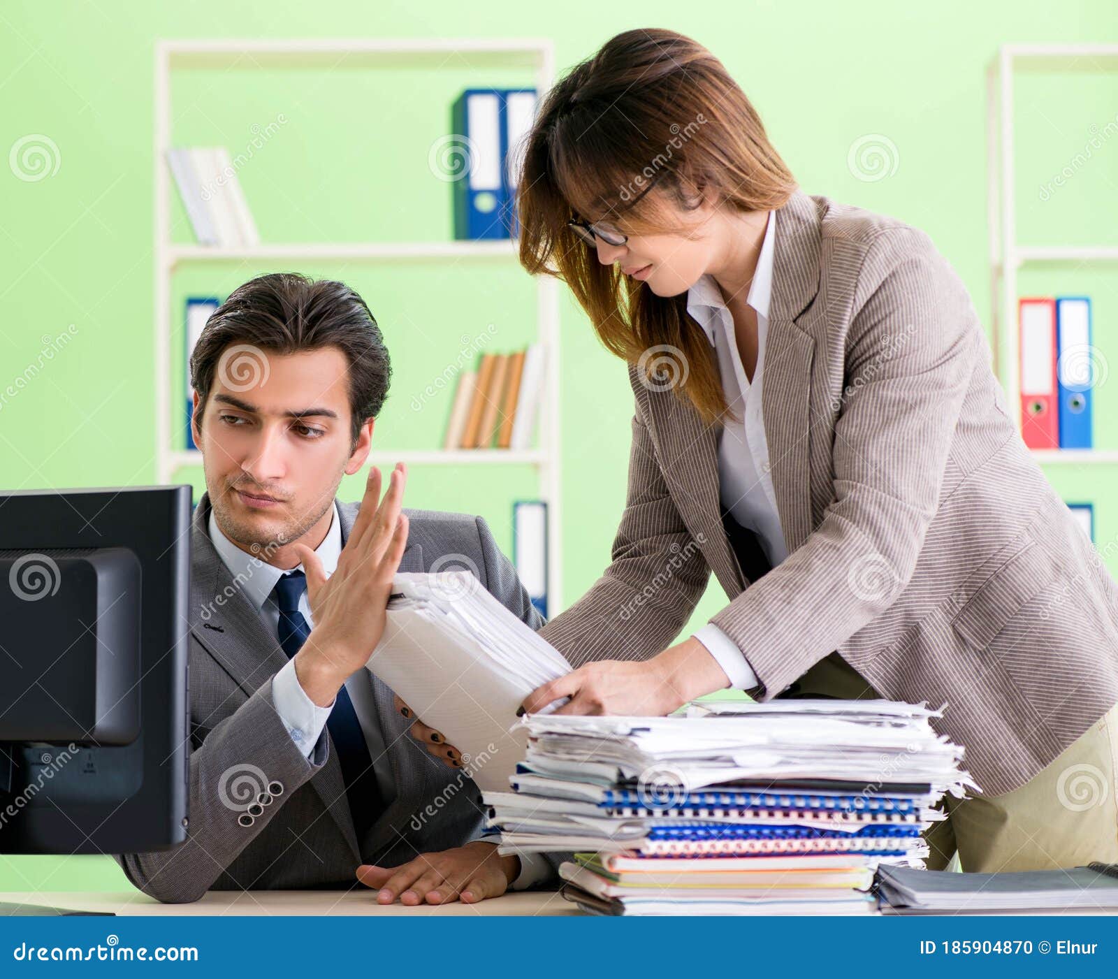 Man Employee Suffering from Excessive Work Stock Photo - Image of ...