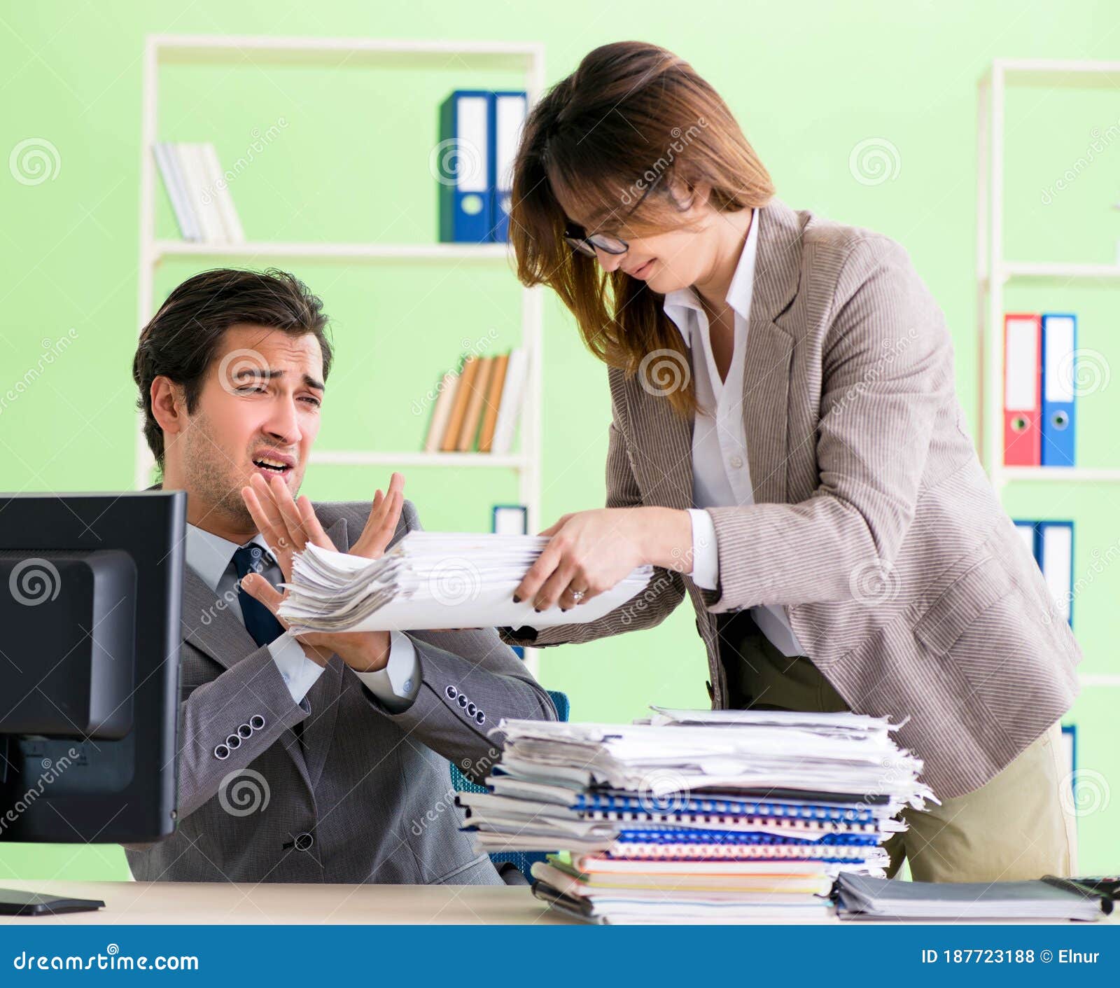 Man Employee Suffering from Excessive Work Stock Photo - Image of ...