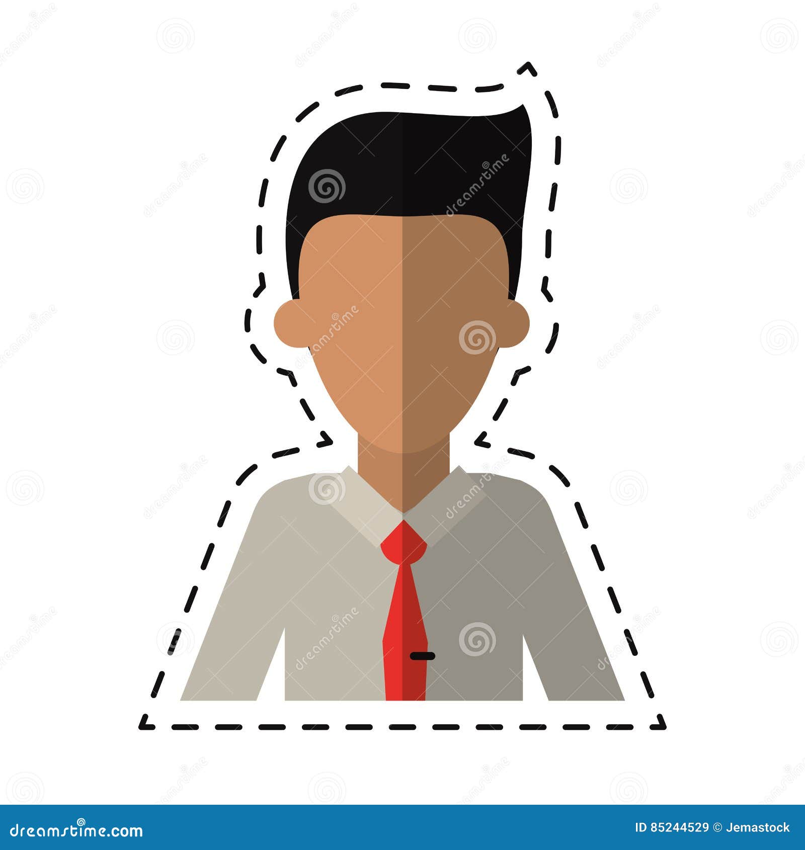 Man Employee Work Business Cutting Line Stock Vector - Illustration of ...