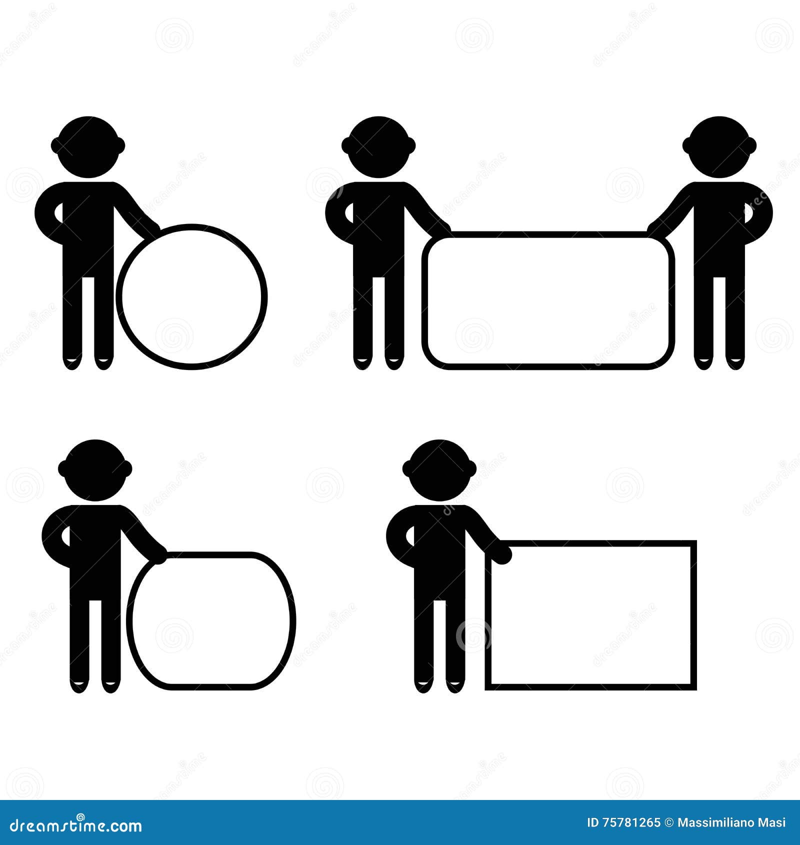 Man Empty Blank Signboard Banner Stock Illustration - Illustration of ...
