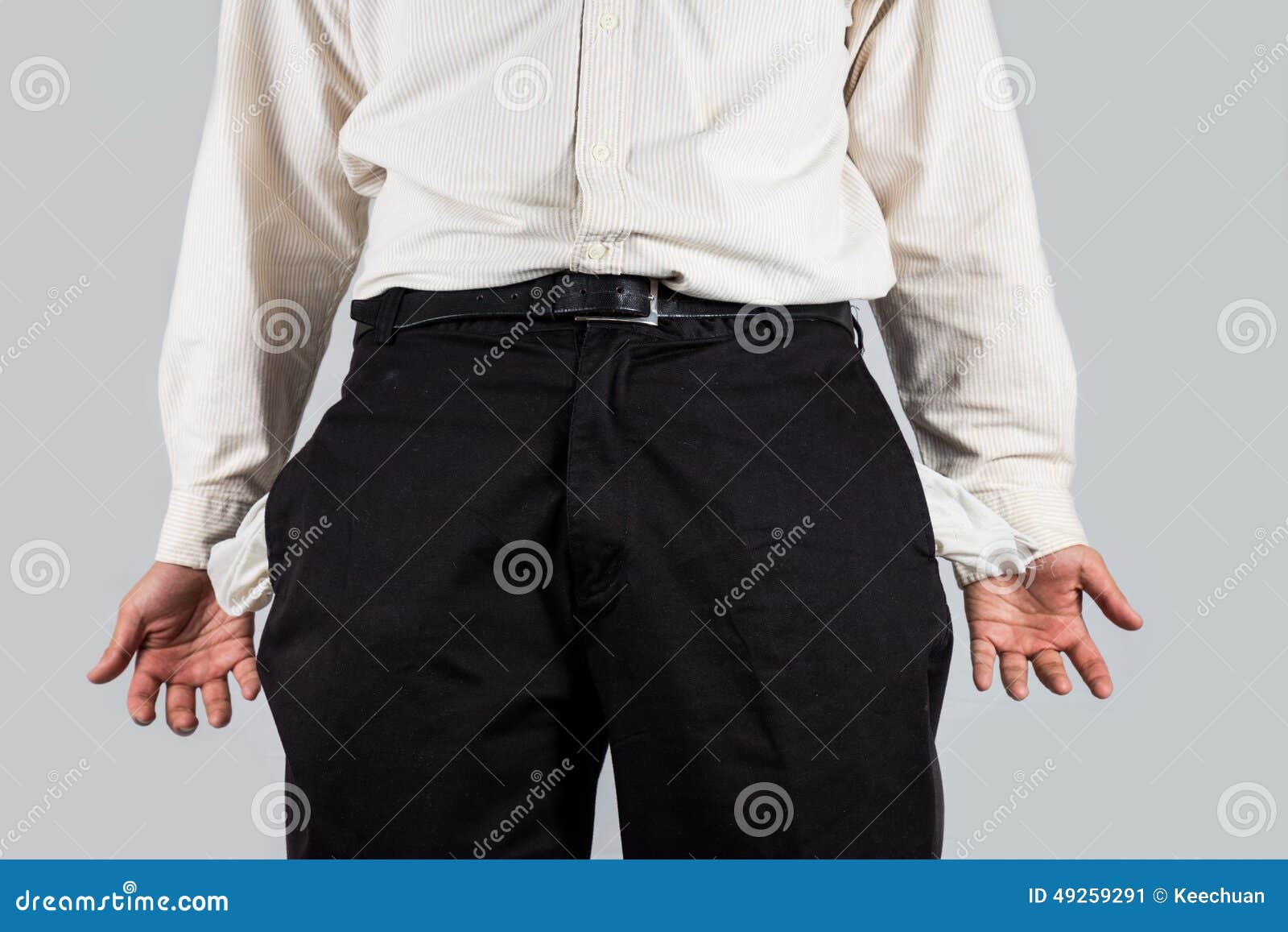 Man with Empty Pockets Gestures with His Hands Stock Image - Image of ...