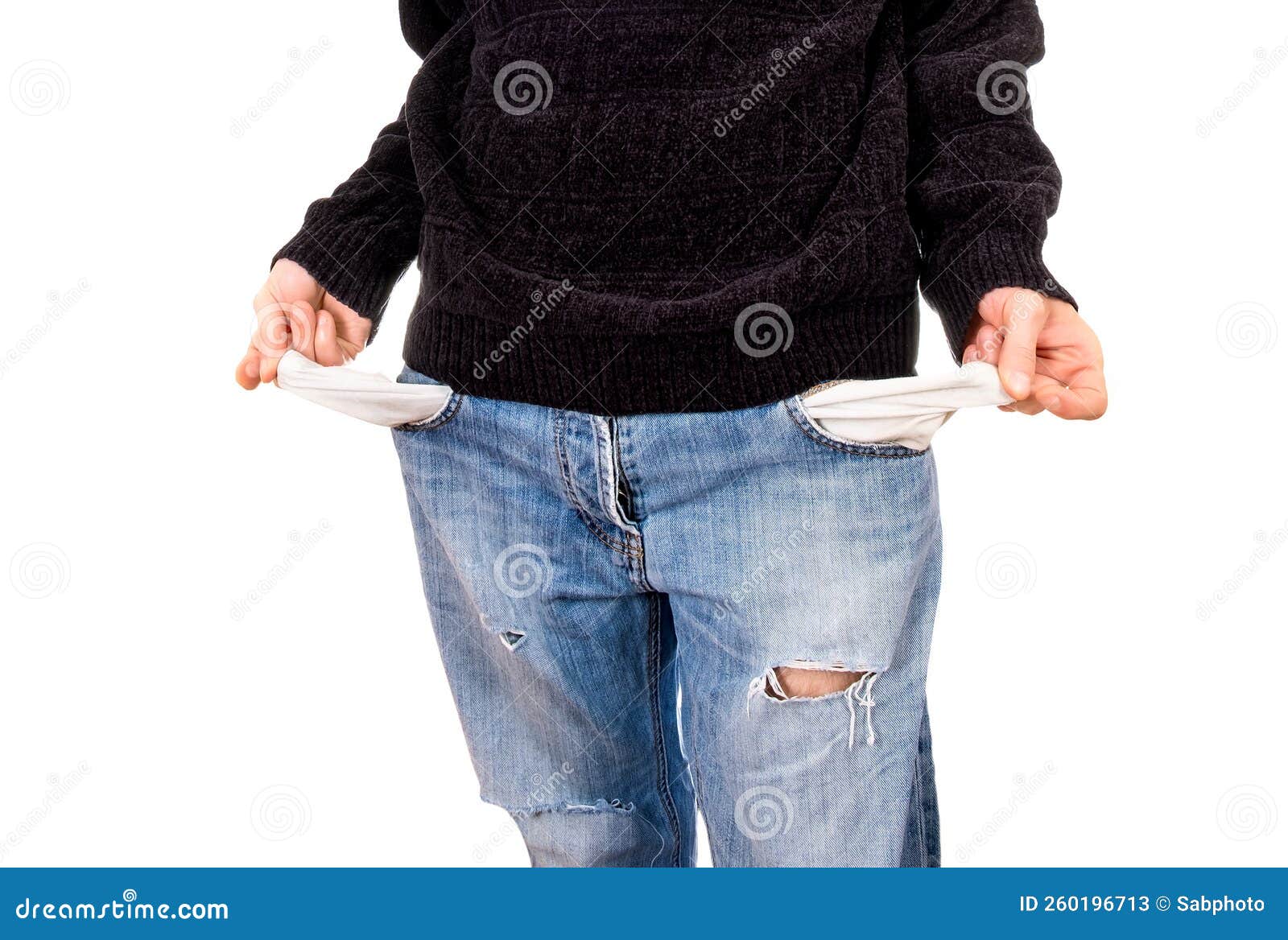 Man with Empty Pockets stock image. Image of poverty - 260196713