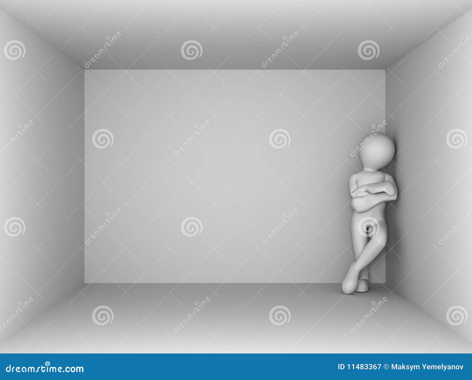 Man in an empty room stock illustration. Illustration of light - 11483367