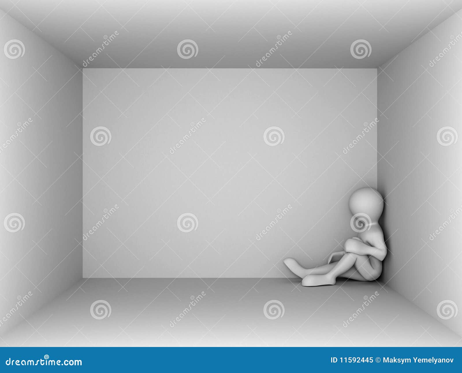 Man in an empty room stock illustration. Illustration of indoors - 11592445