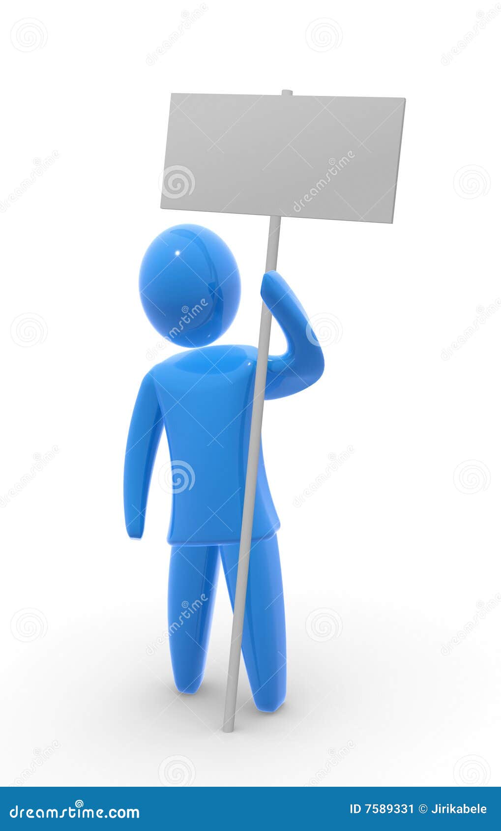 MAN with an EMPTY SIGN stock illustration. Illustration of displaying ...