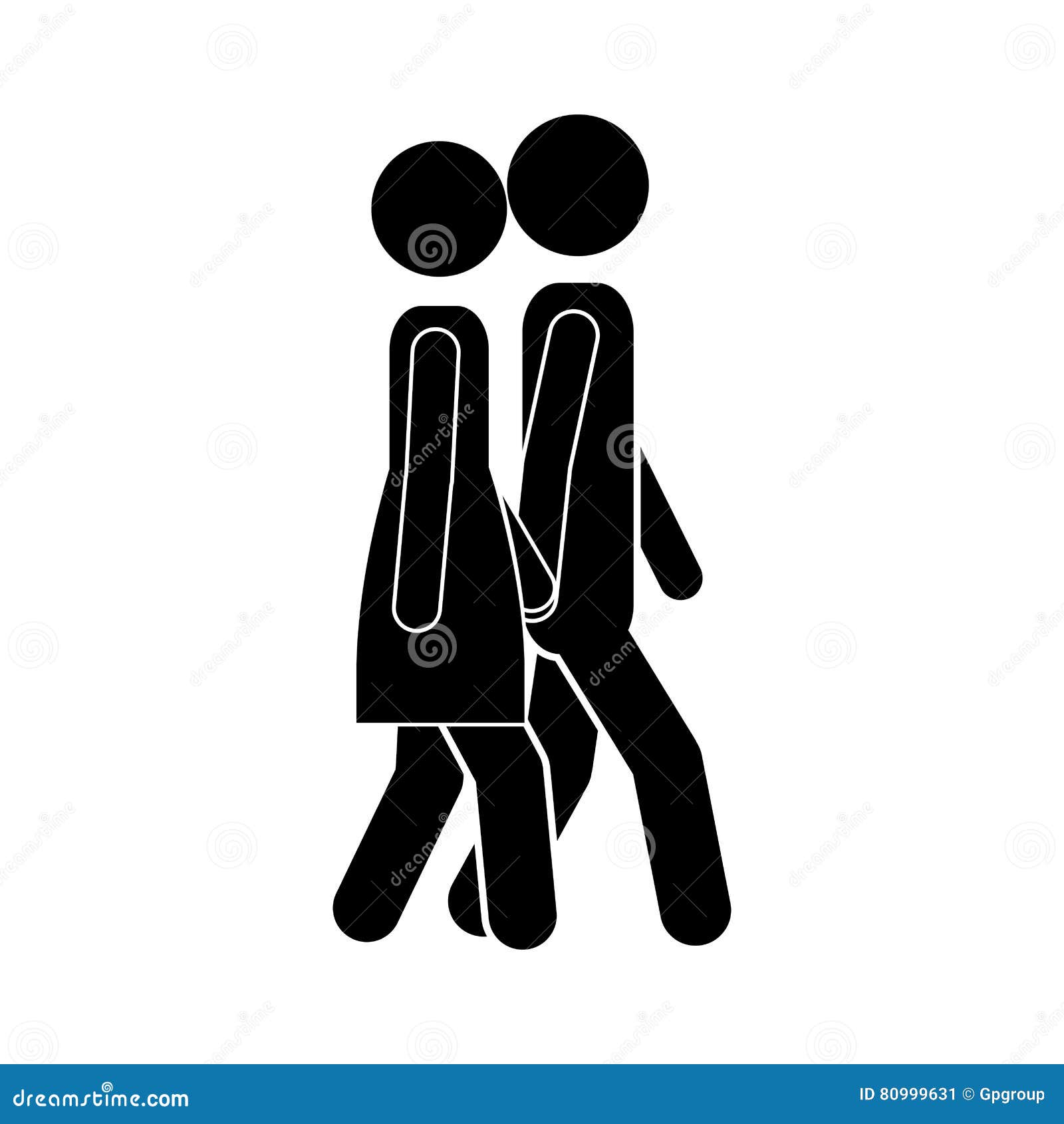 Man En Vrouwen Het Lopen Pictogram Vector Illustratie - Illustration of ...