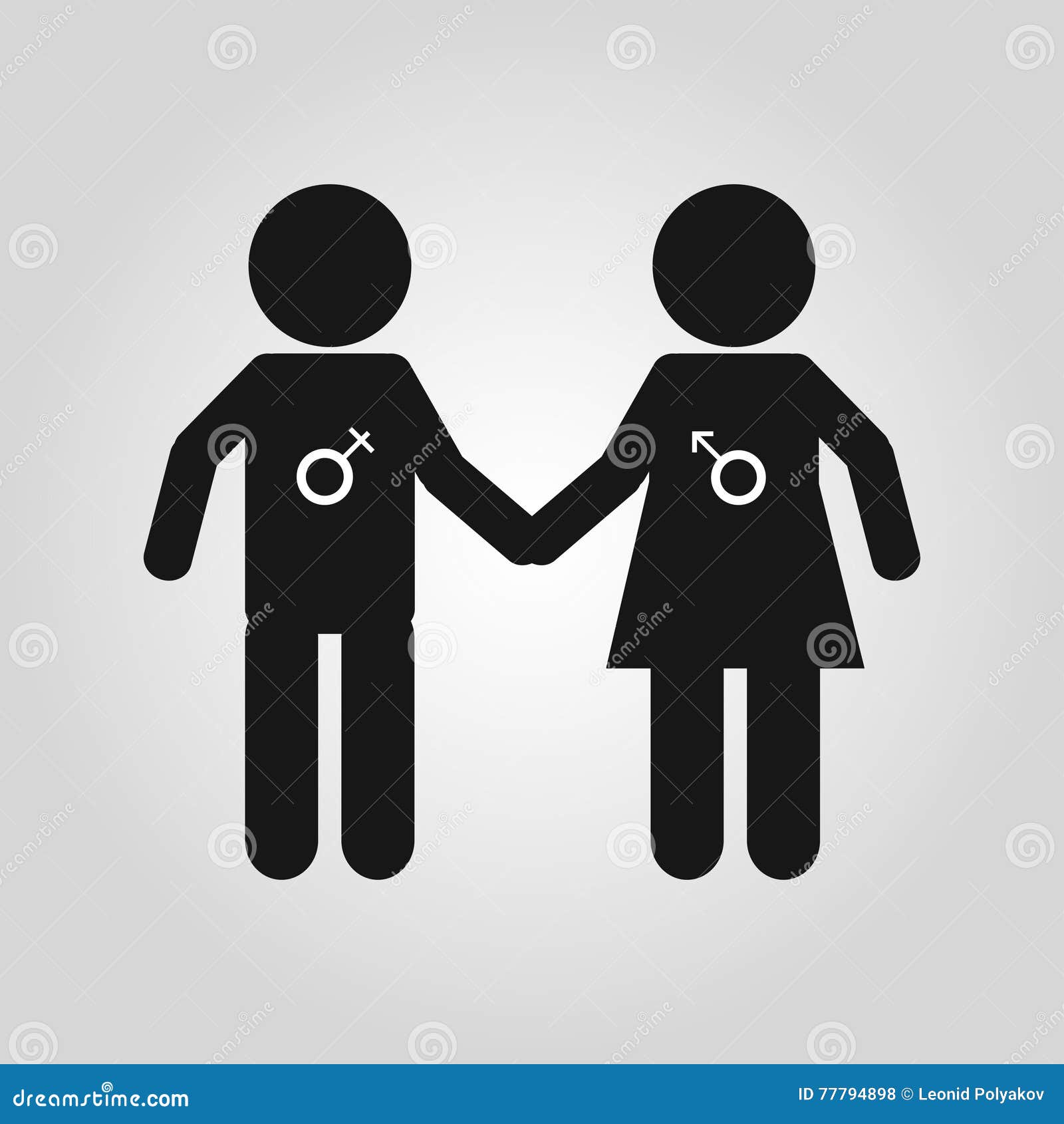 Man En Vrouwen Zwart-wit Symbool Vector Illustratie - Illustration of ...
