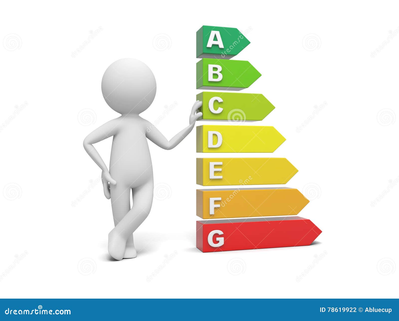 Man with Energy Efficiency Graph Stock Illustration - Illustration of ...