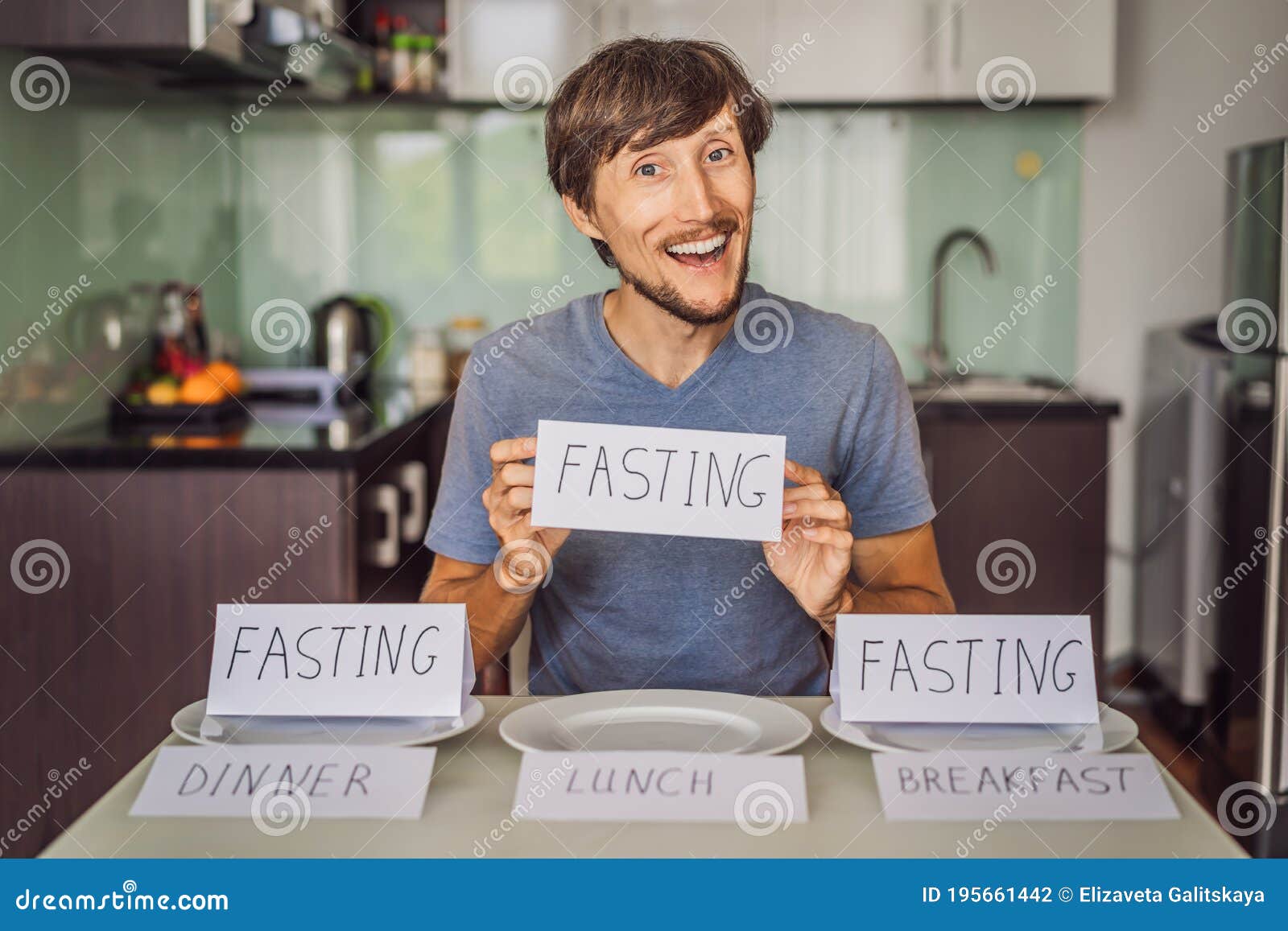 The Man is Engaged in Intermittent Fasting for Health. Stock Photo ...