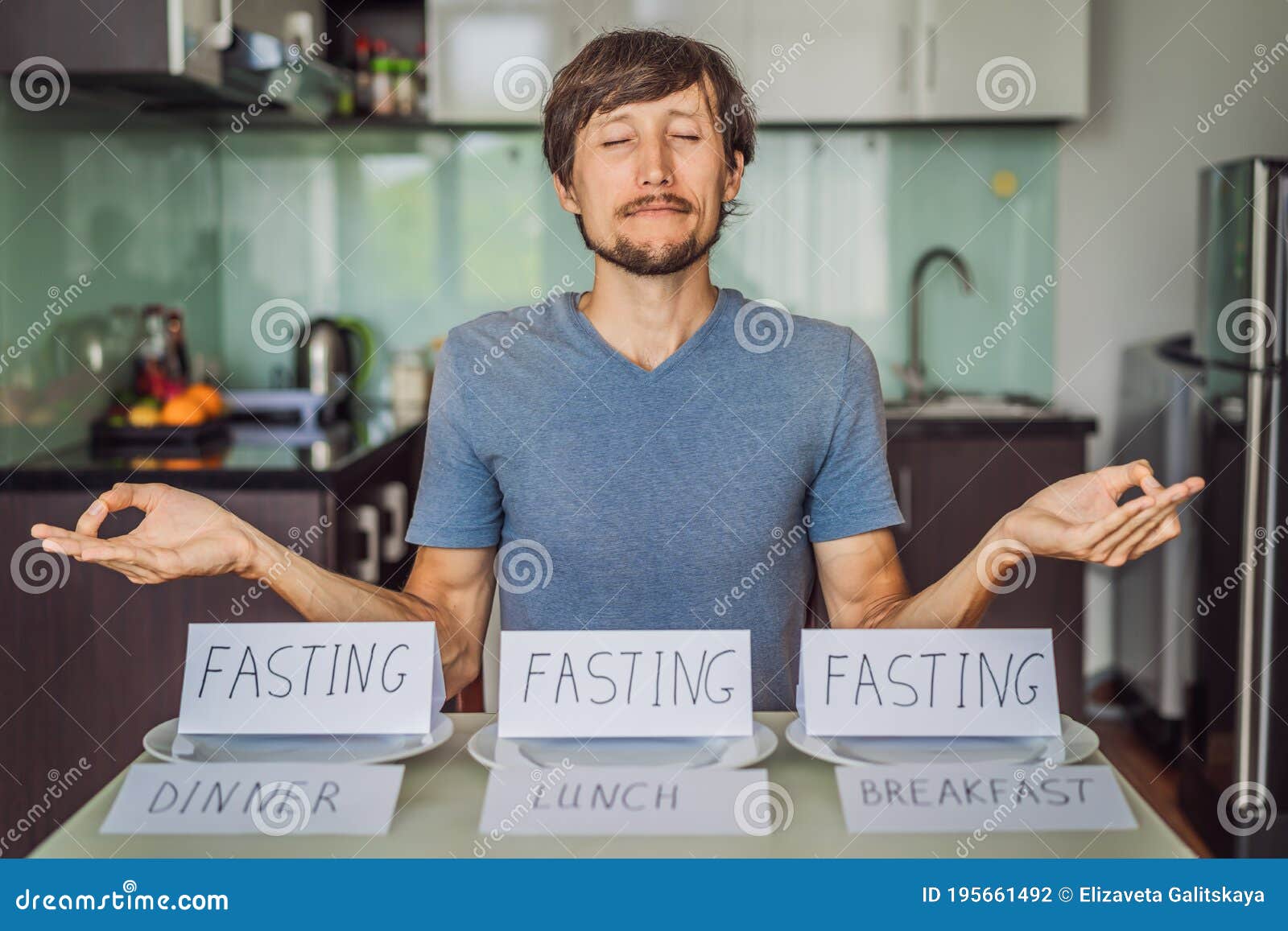 The Man is Engaged in Intermittent Fasting for Health. Stock Photo ...