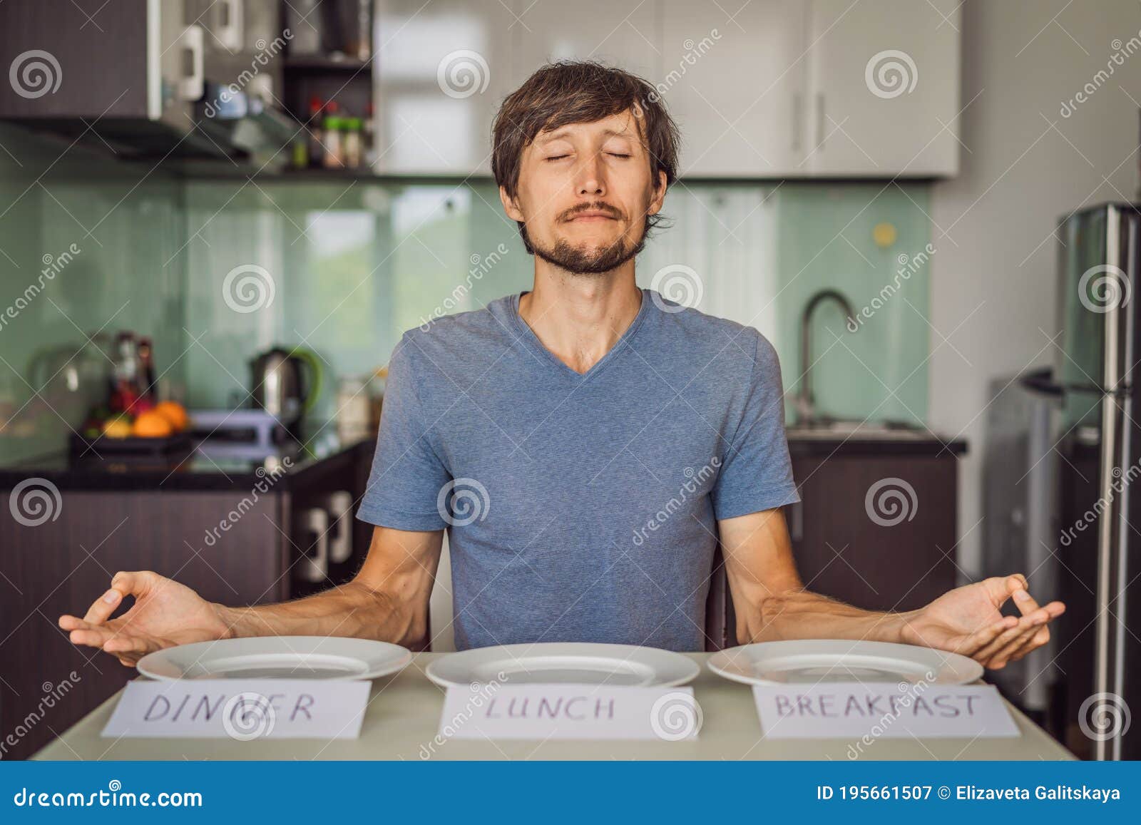 The Man is Engaged in Intermittent Fasting for Health. Stock Image ...