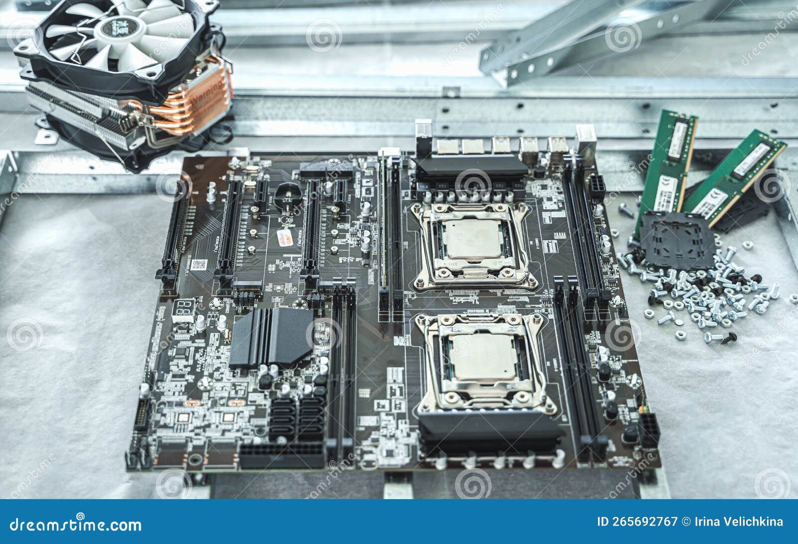 . Computer Assembly Courses. There Is A Computer And Parts On The Table ...