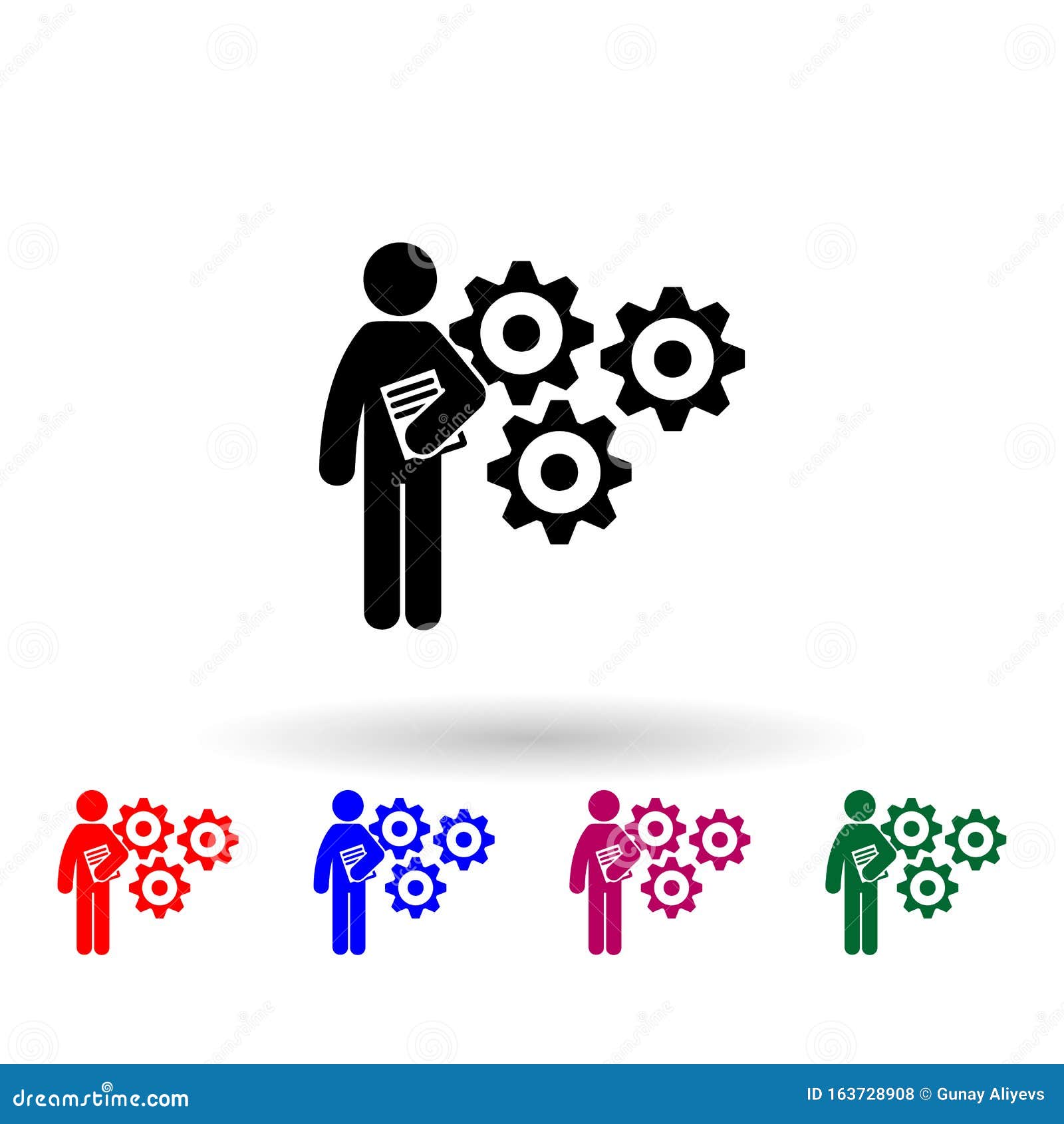 Man with Engineer Degree Multi Color Icon. Simple Glyph, Flat Vector of ...