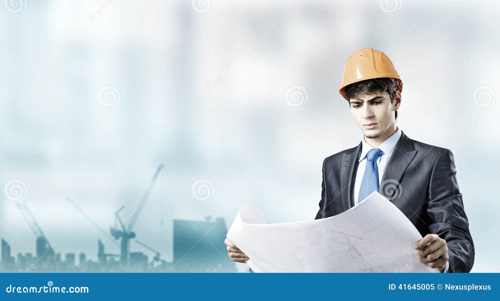 Man engineer stock image. Image of achievement, paper - 41645005
