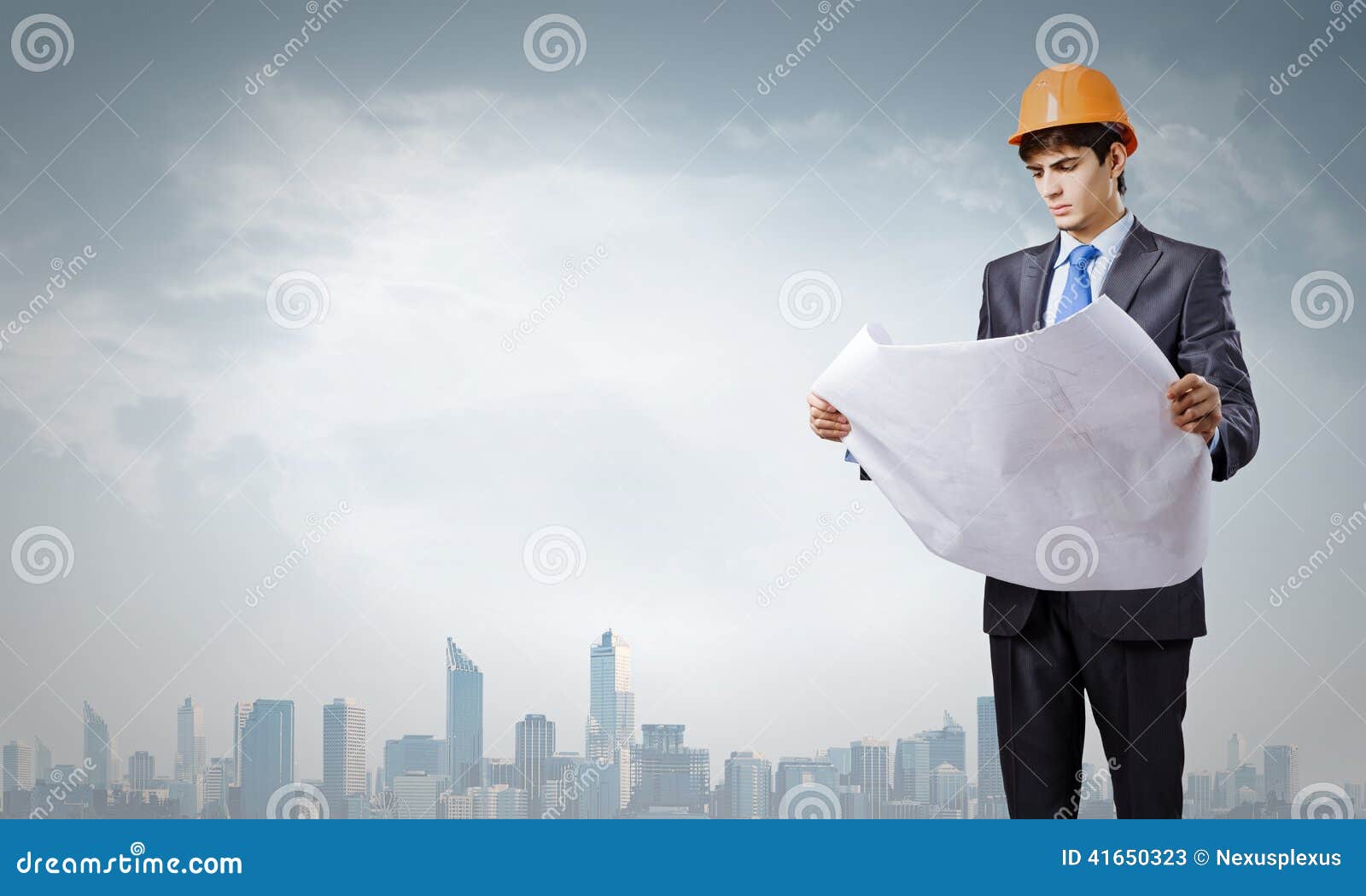 Man engineer stock image. Image of helmet, development - 41650323