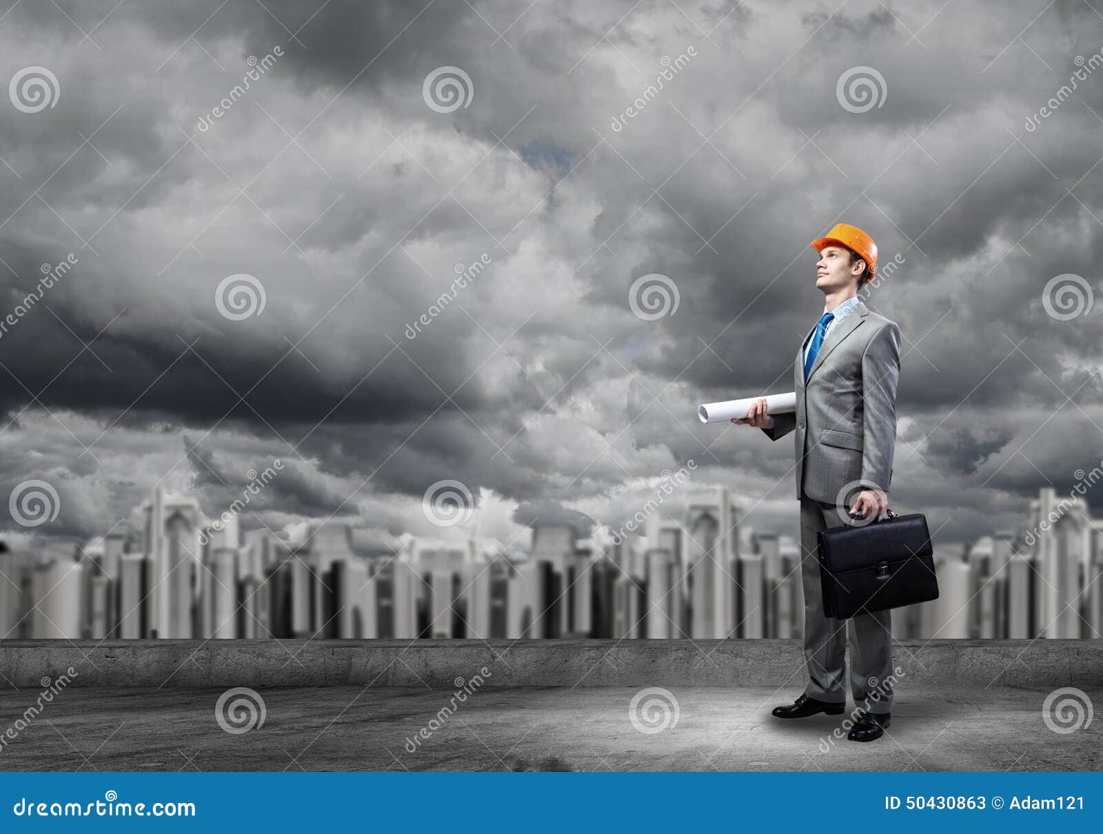 Man engineer stock image. Image of place, cheerful, pose - 50430863