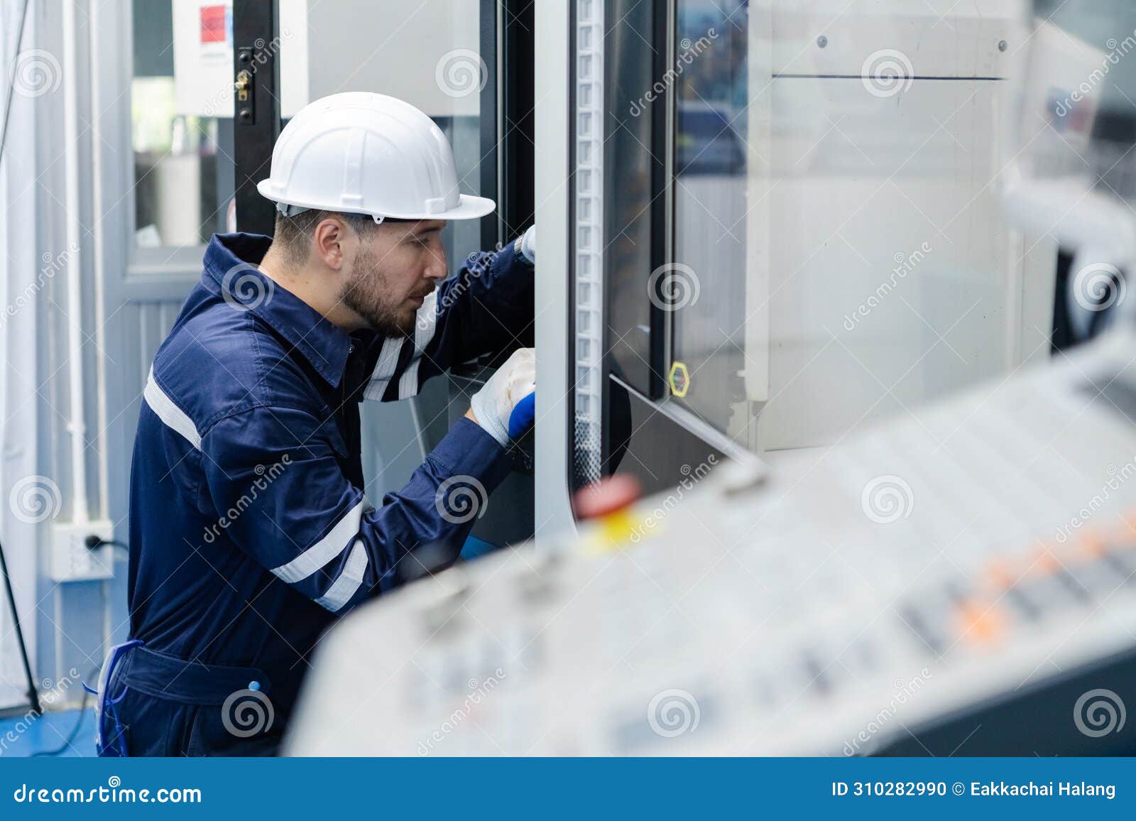 Man Engineering and Technician Working Together Checking Condition of ...