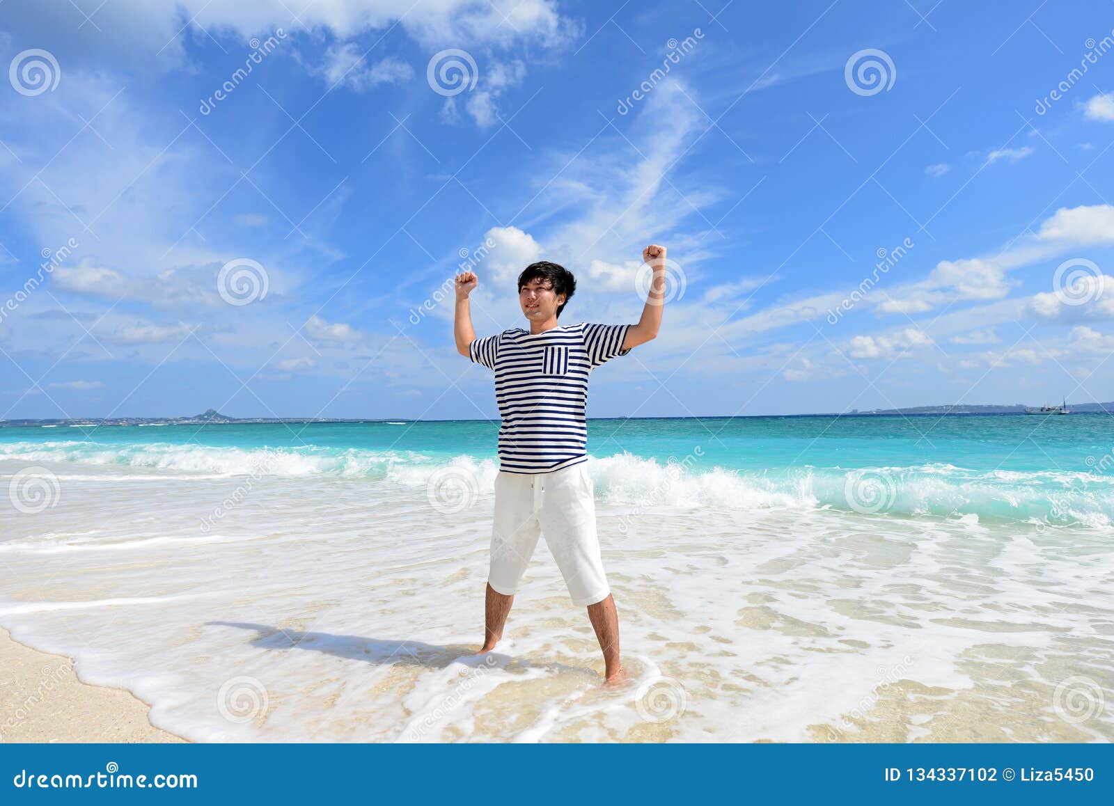 Man enjoy the sun. stock photo. Image of face, asian - 134337102