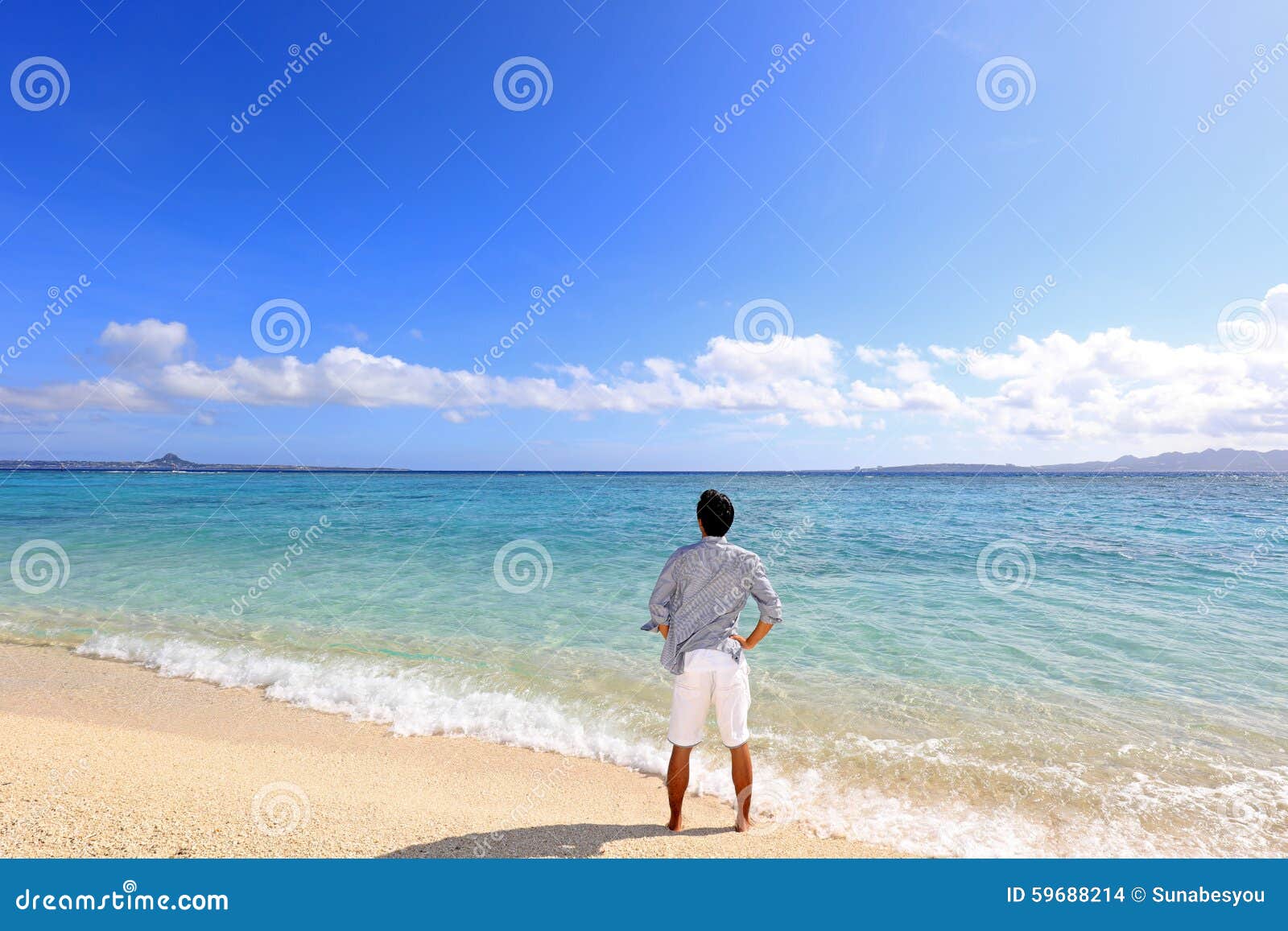 Man enjoy the sun. stock photo. Image of salesman, nature - 59688214