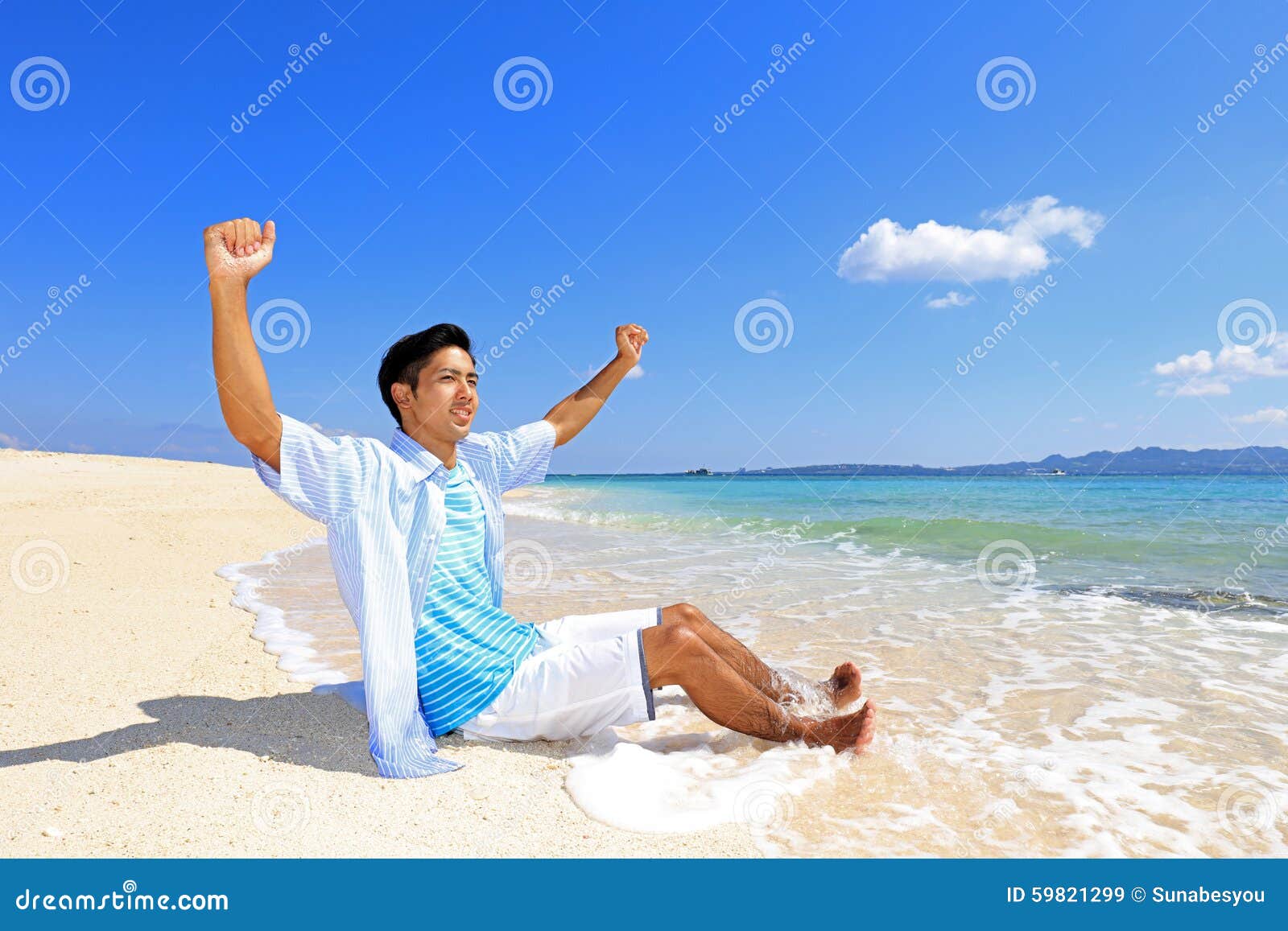 Man enjoy the sun. stock image. Image of health, attractive - 59821299