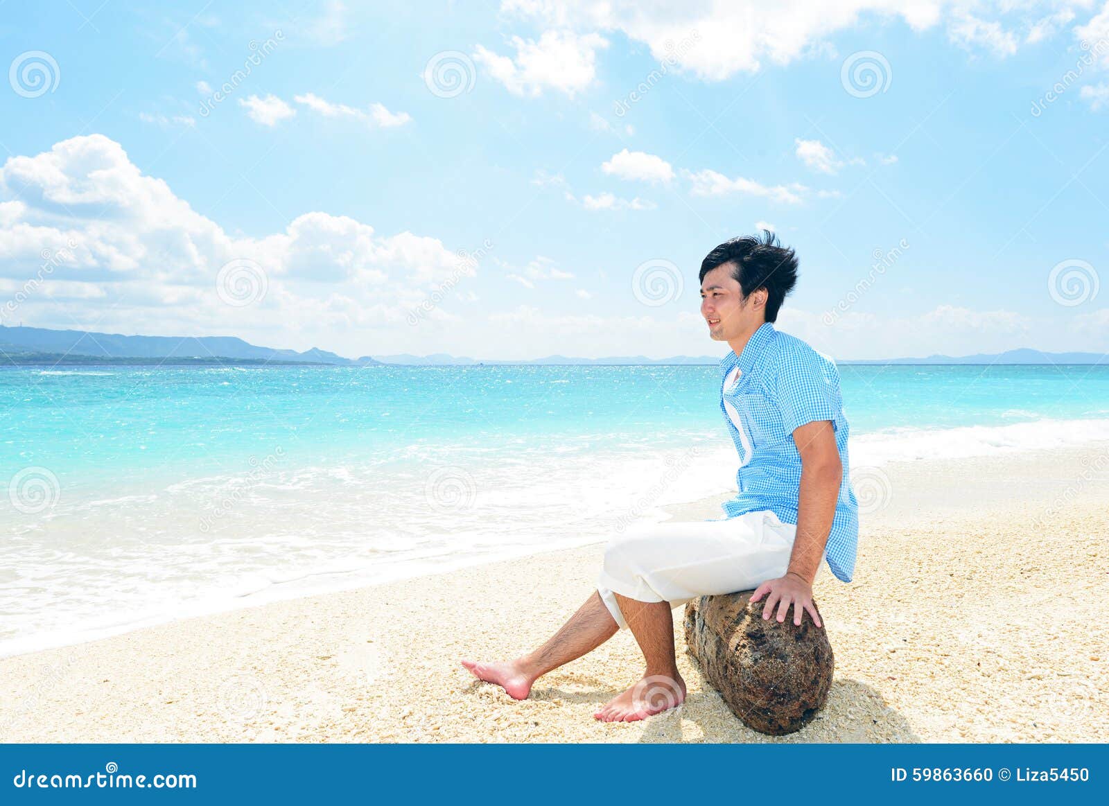 Man enjoy the sun. stock photo. Image of exotic, joyful - 59863660