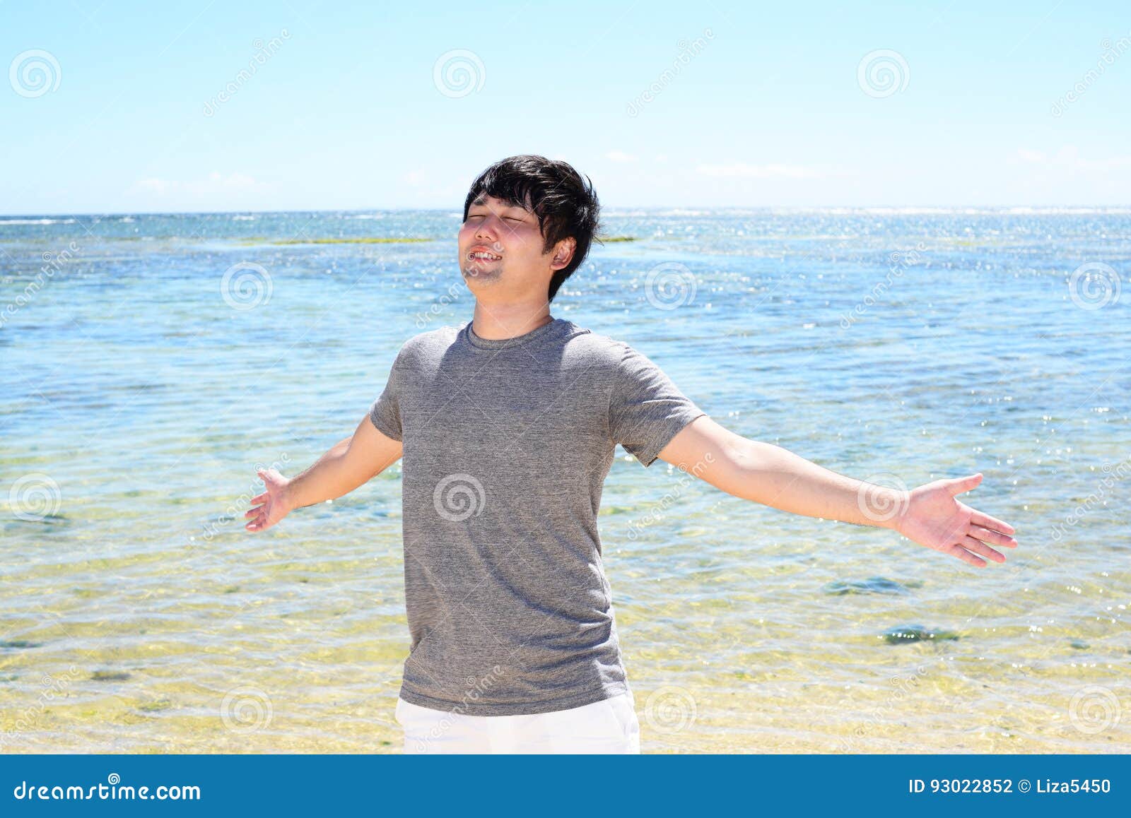 Man enjoy the sun. stock photo. Image of resort, coral - 93022852