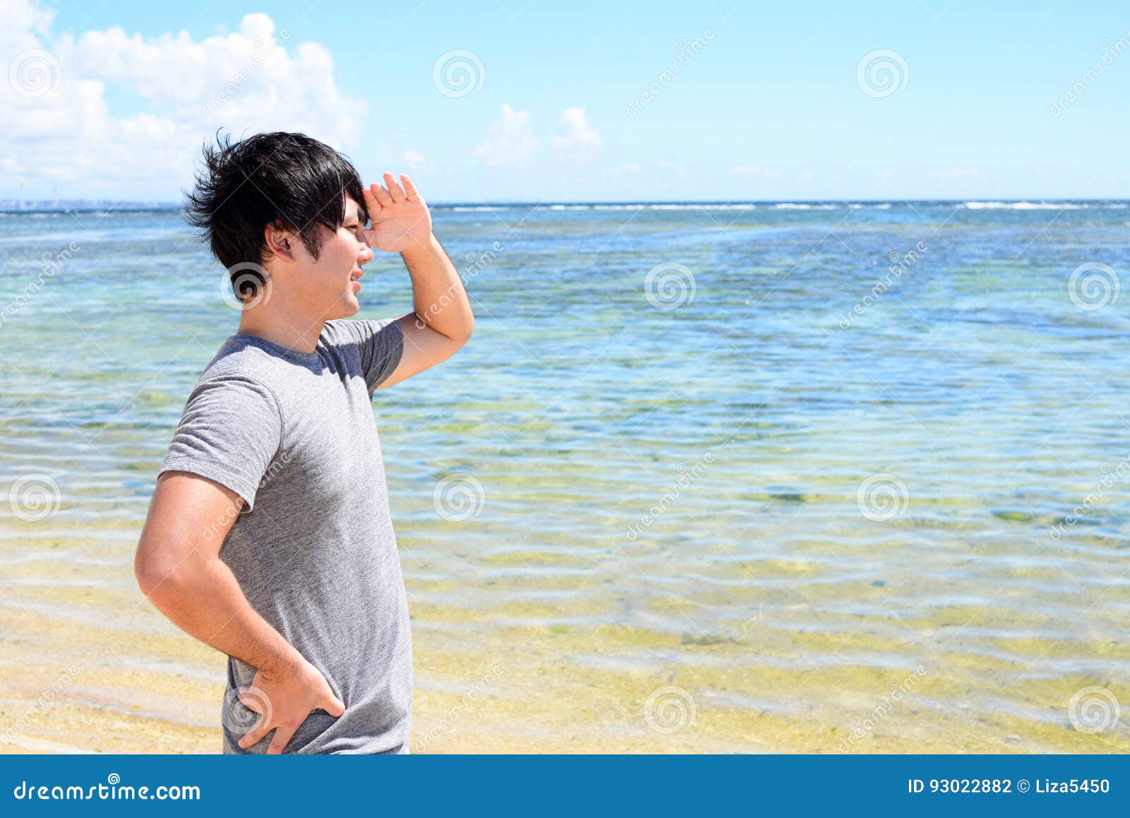 Man enjoy the sun. stock photo. Image of human, journey - 93022882