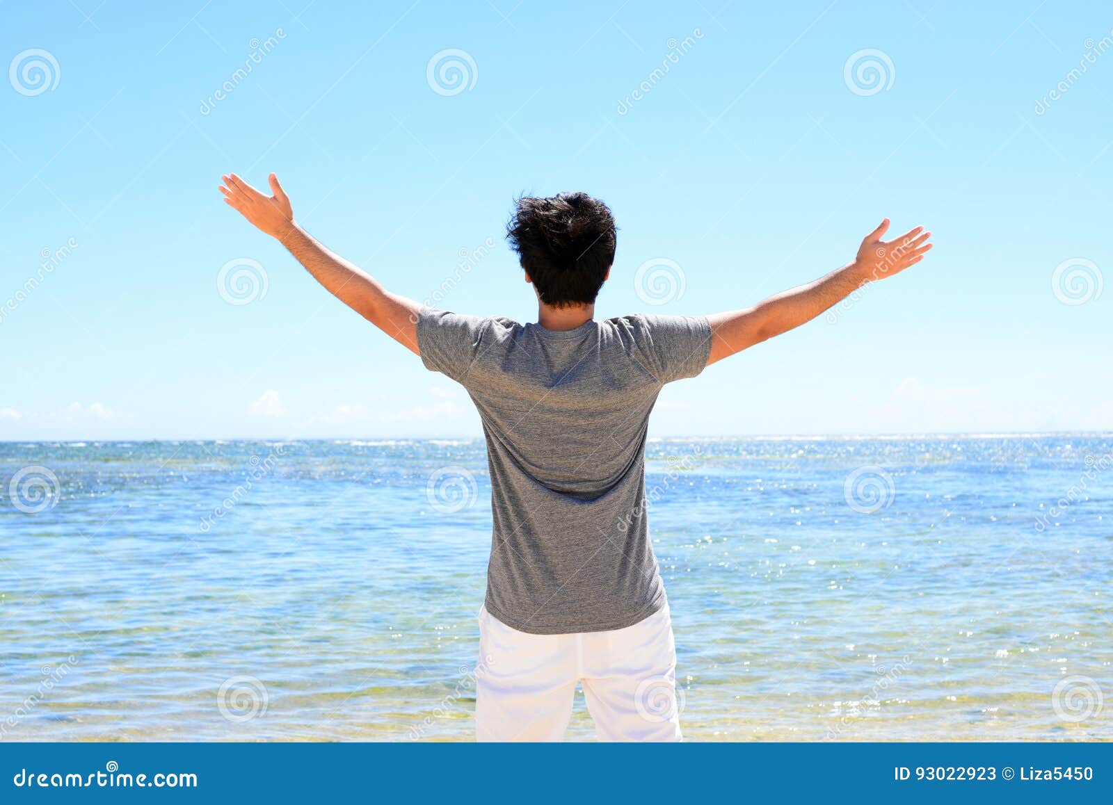 Man enjoy the sun. stock image. Image of joyful, attractive - 93022923
